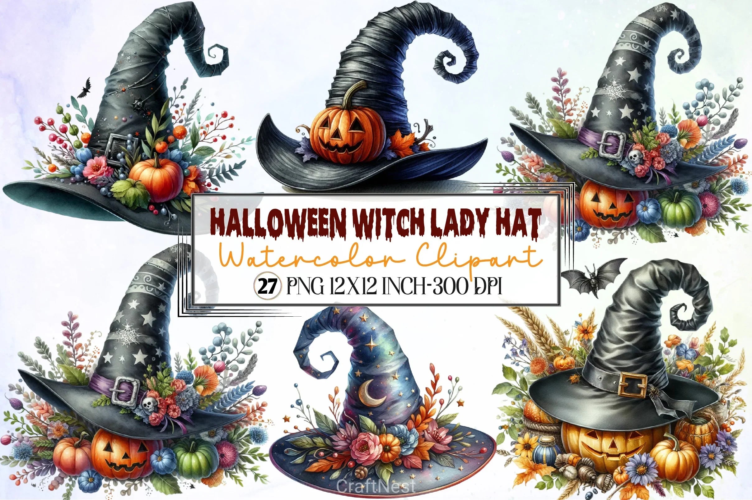 Witch Hat Clipart Bundle