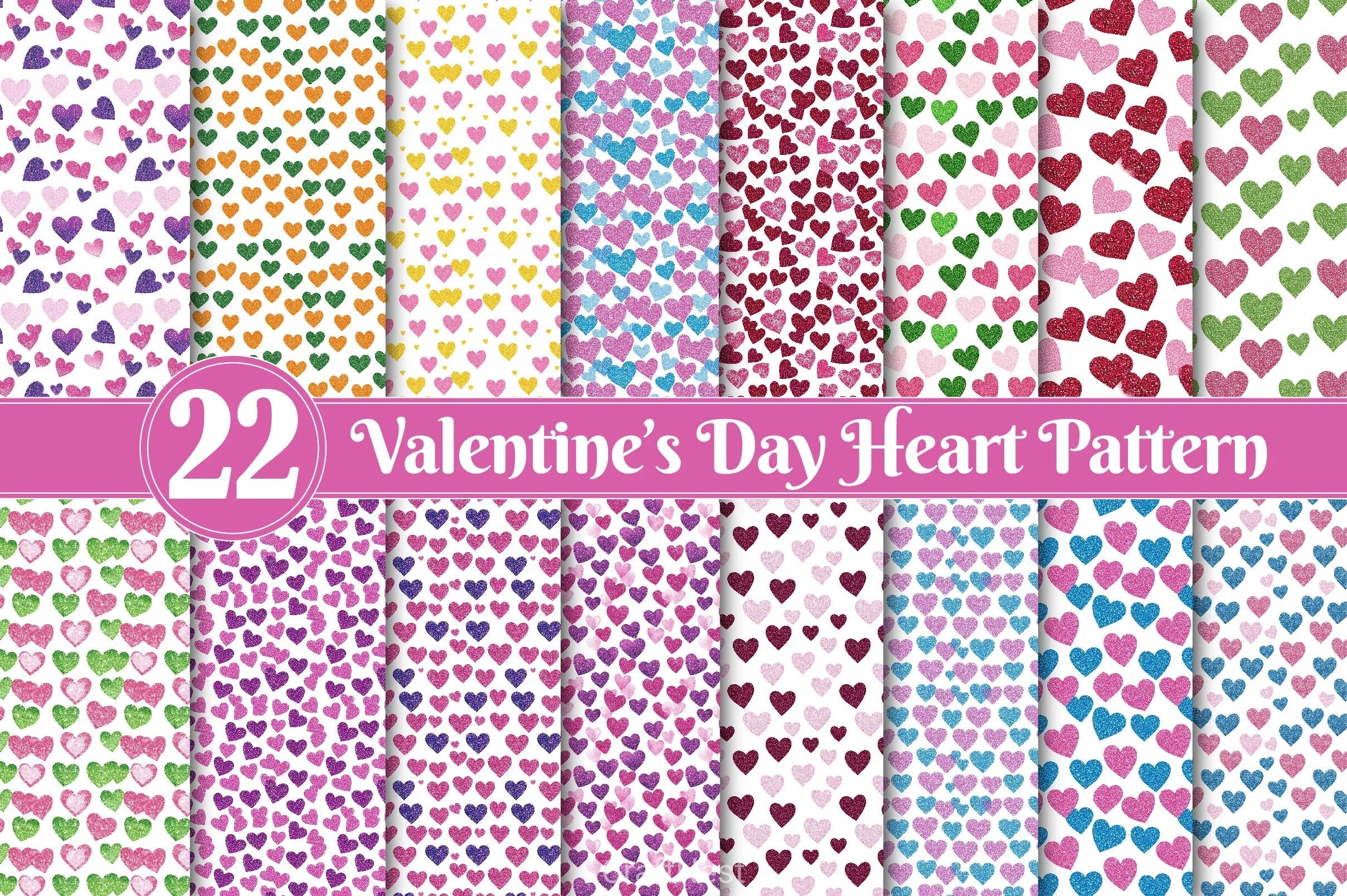 Valentines Day Heart Seamless Pattern Digital Paper