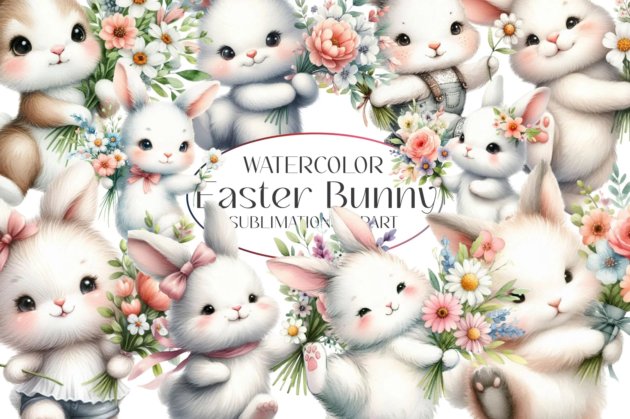 Easter Bunny Clipart Bundle