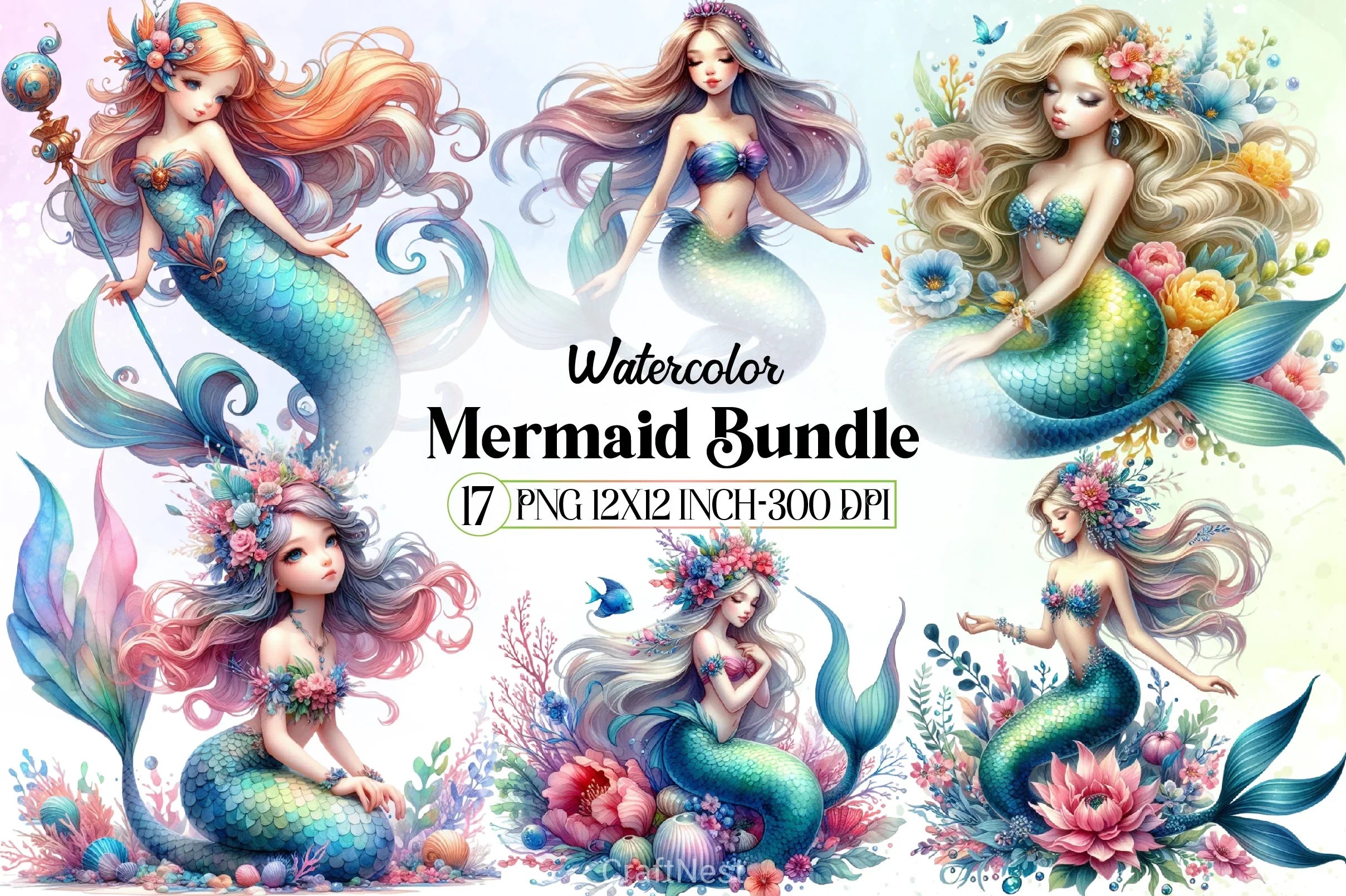 Mermaid Clipart Bundle