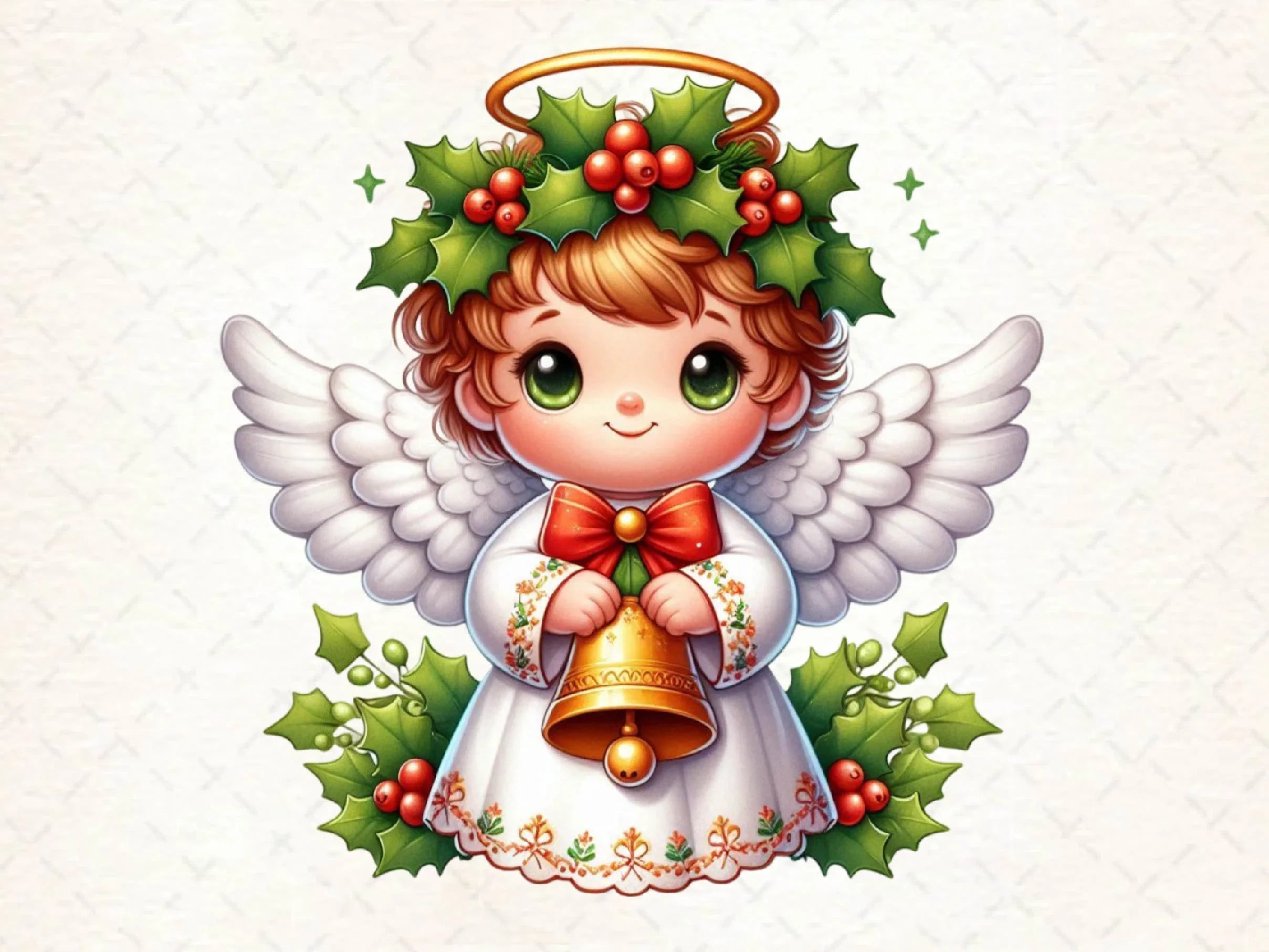 Christmas Cute Little Angel Clipart Bundle