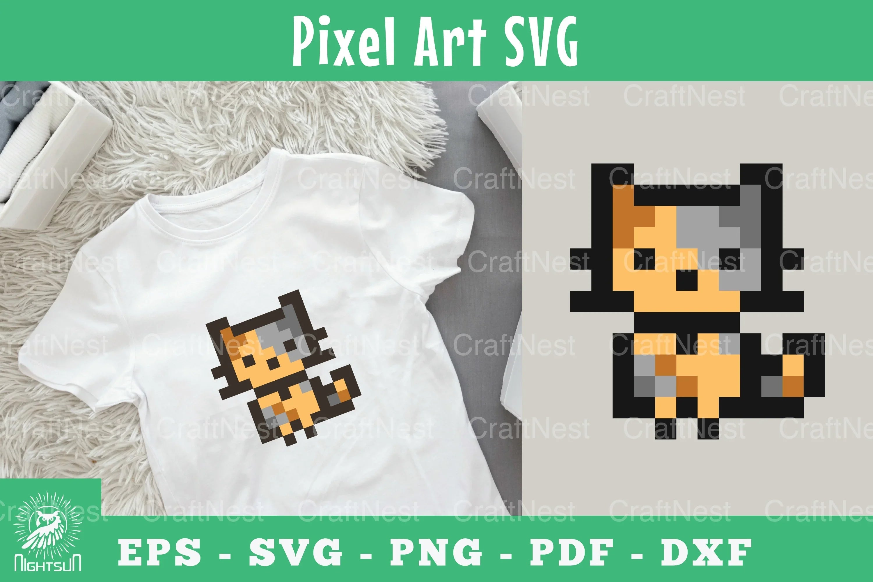 Cat Pixel Art Clipart Bundle