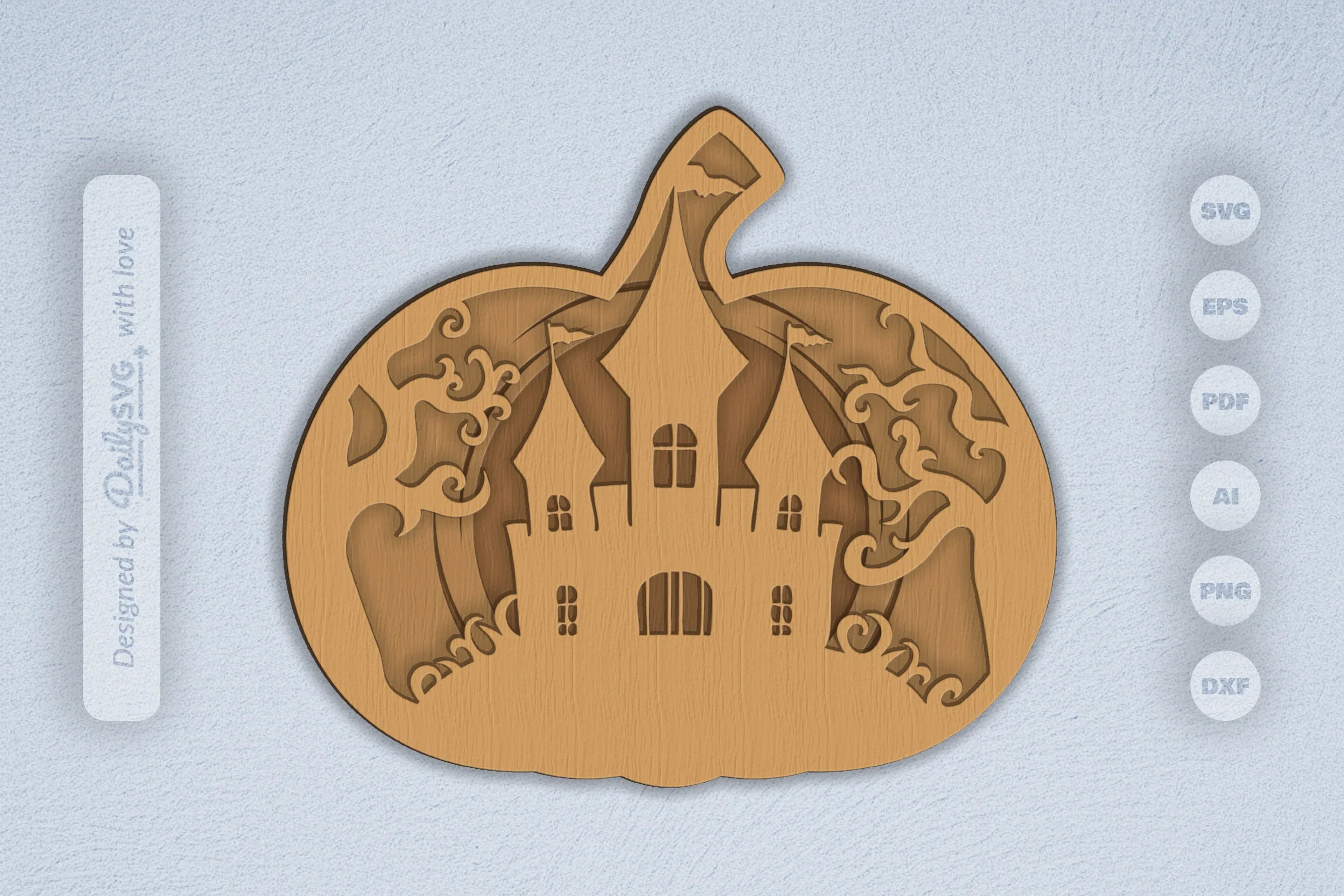 Halloween Castle Pumpkin Laser Cut SVG Bundle