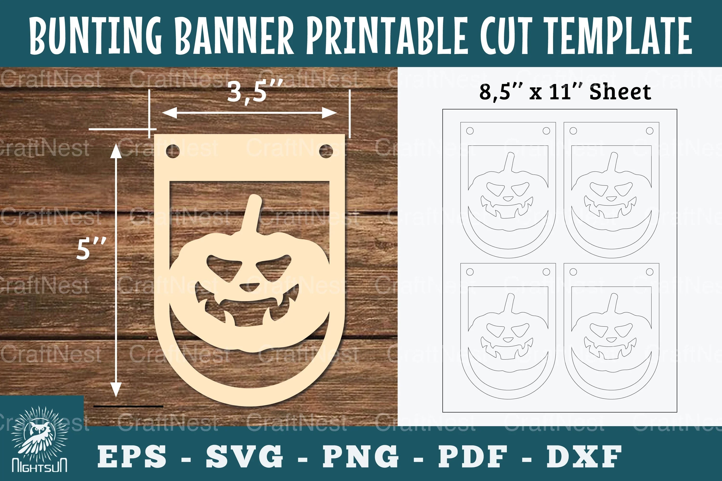 Halloween Pumpkin Bunting Banner Printable - Clipart Bundle