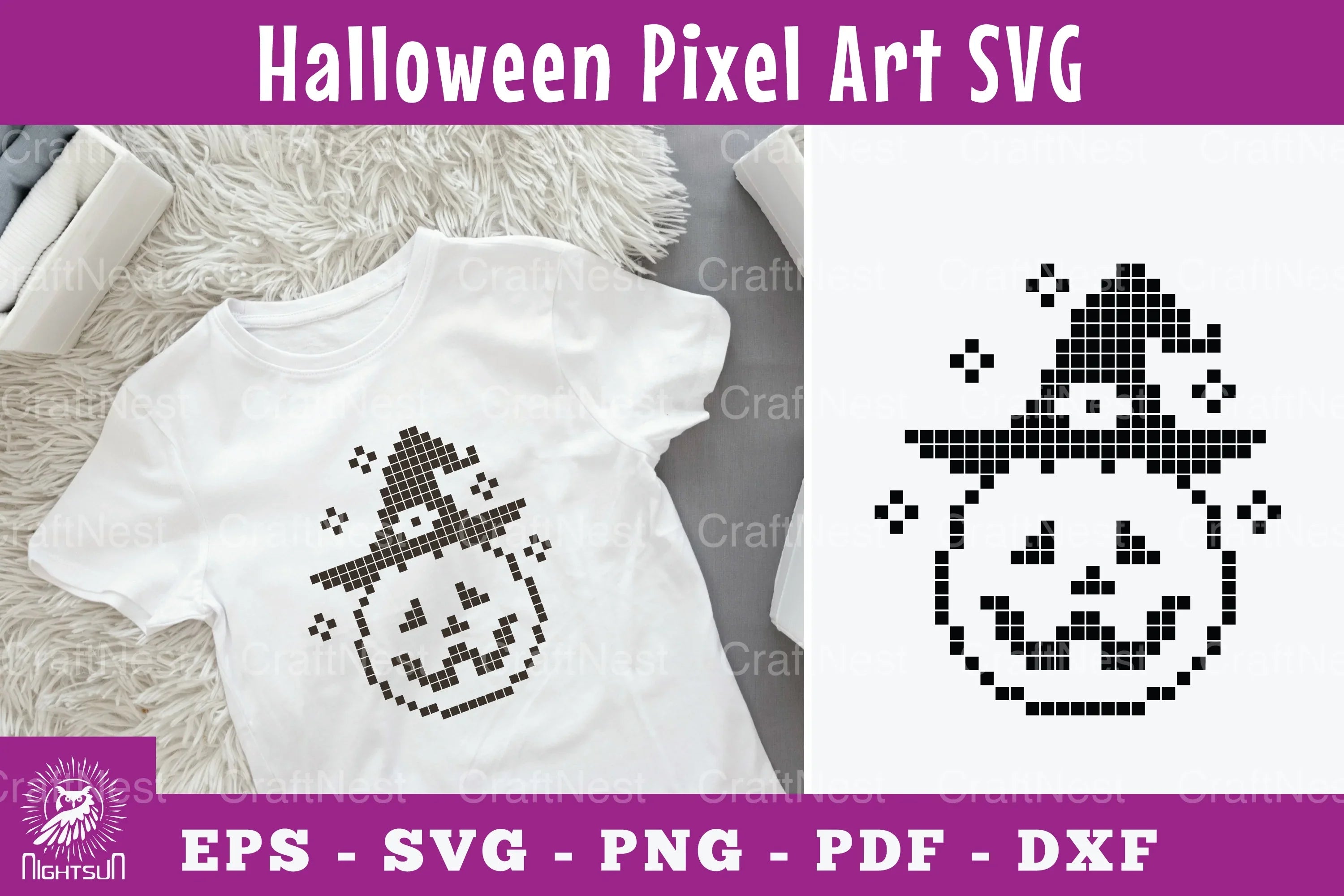 Halloween Pumpkin Pixel Art Clipart Bundle