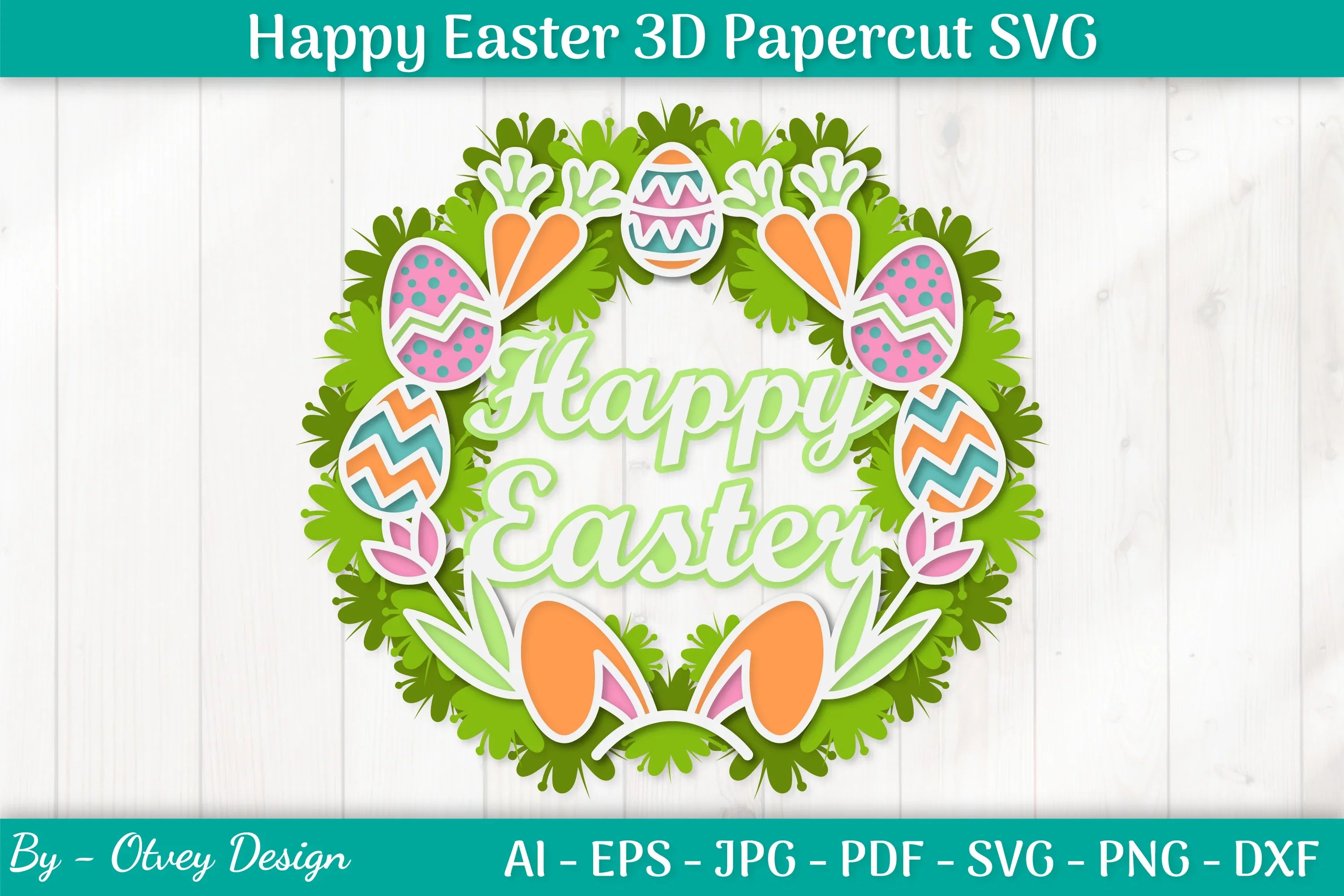 Happy Easter Papercut SVG Bundle