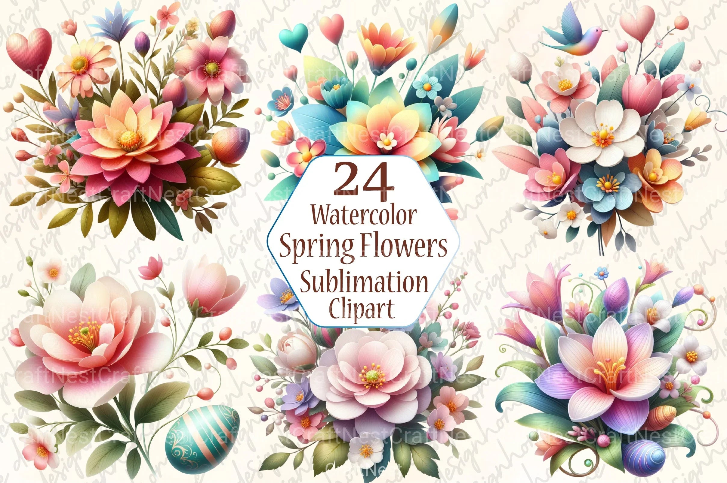 Spring Flowers Clipart Bundle