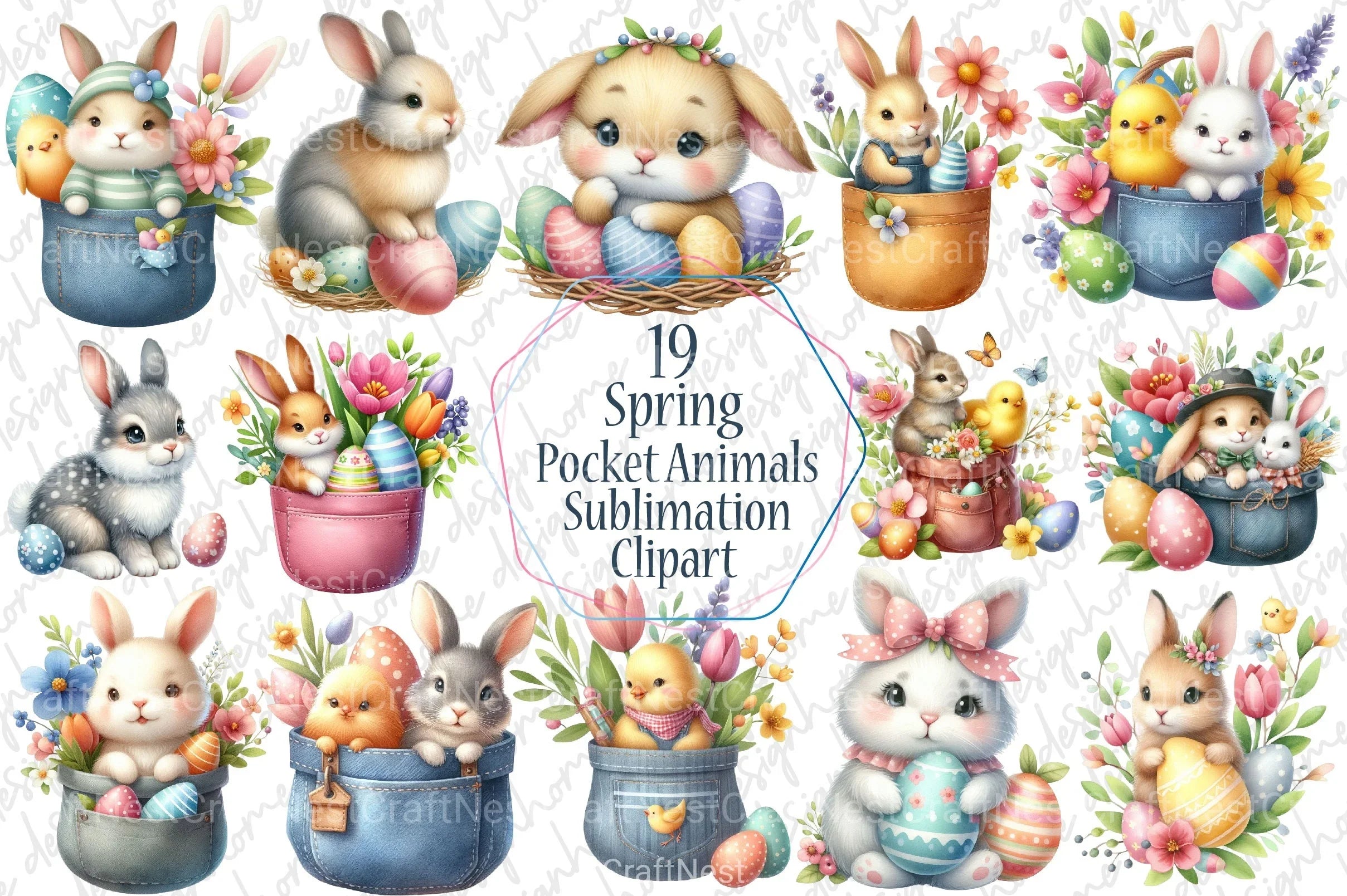 Spring Pocket Animals Clipart Bundle