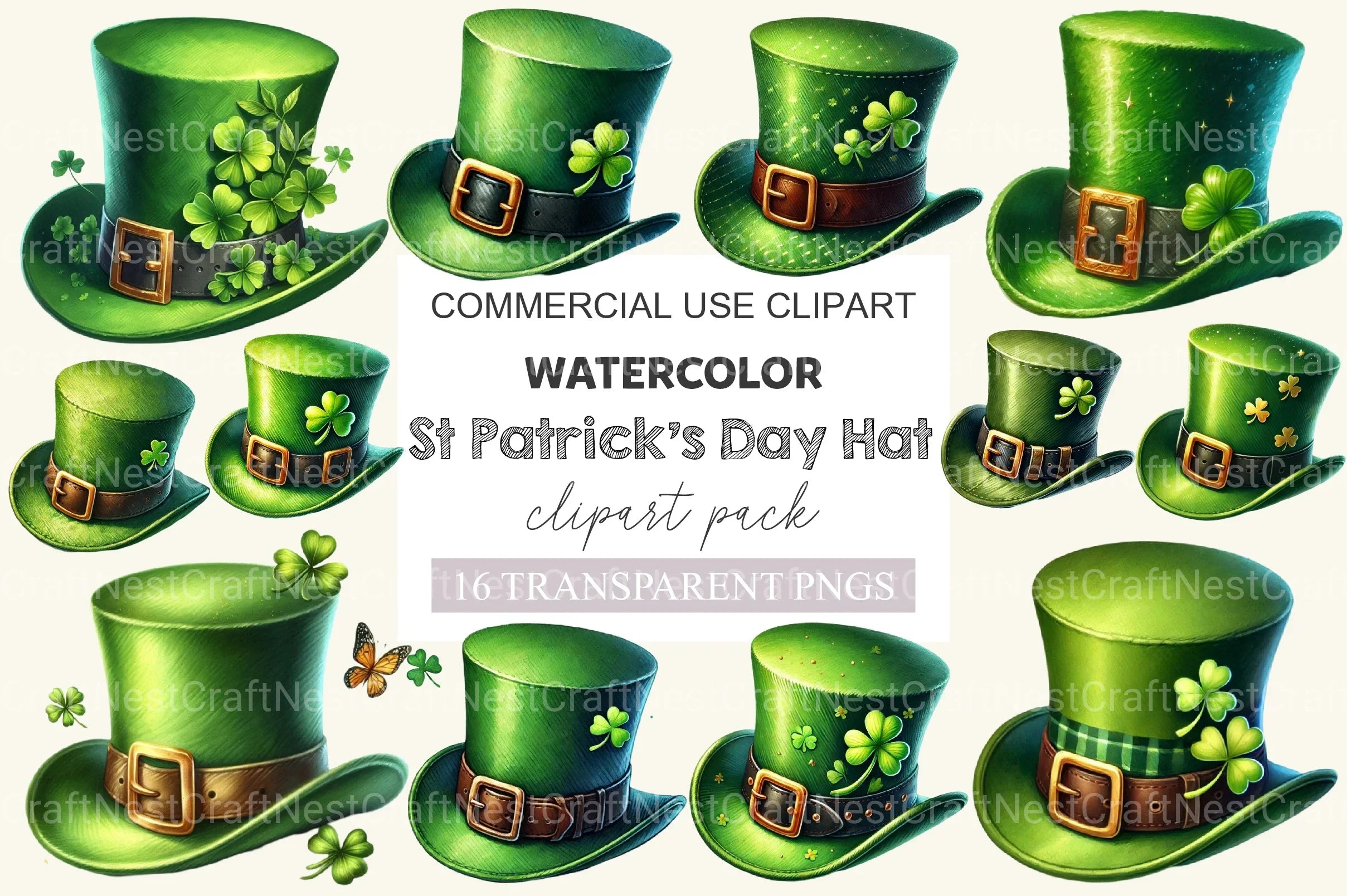 St Patrick's Day Hat Clipart Bundle