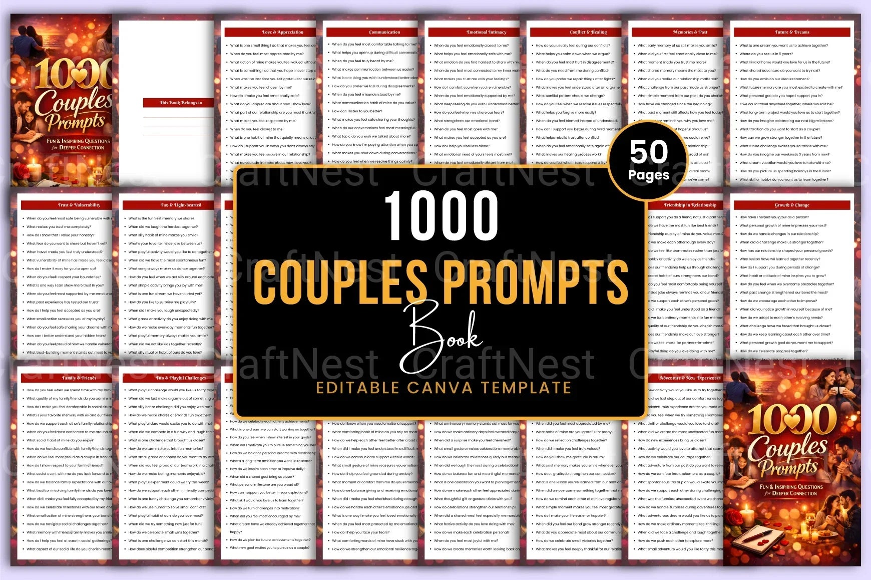 Couples Prompts Book for Deeper Connection