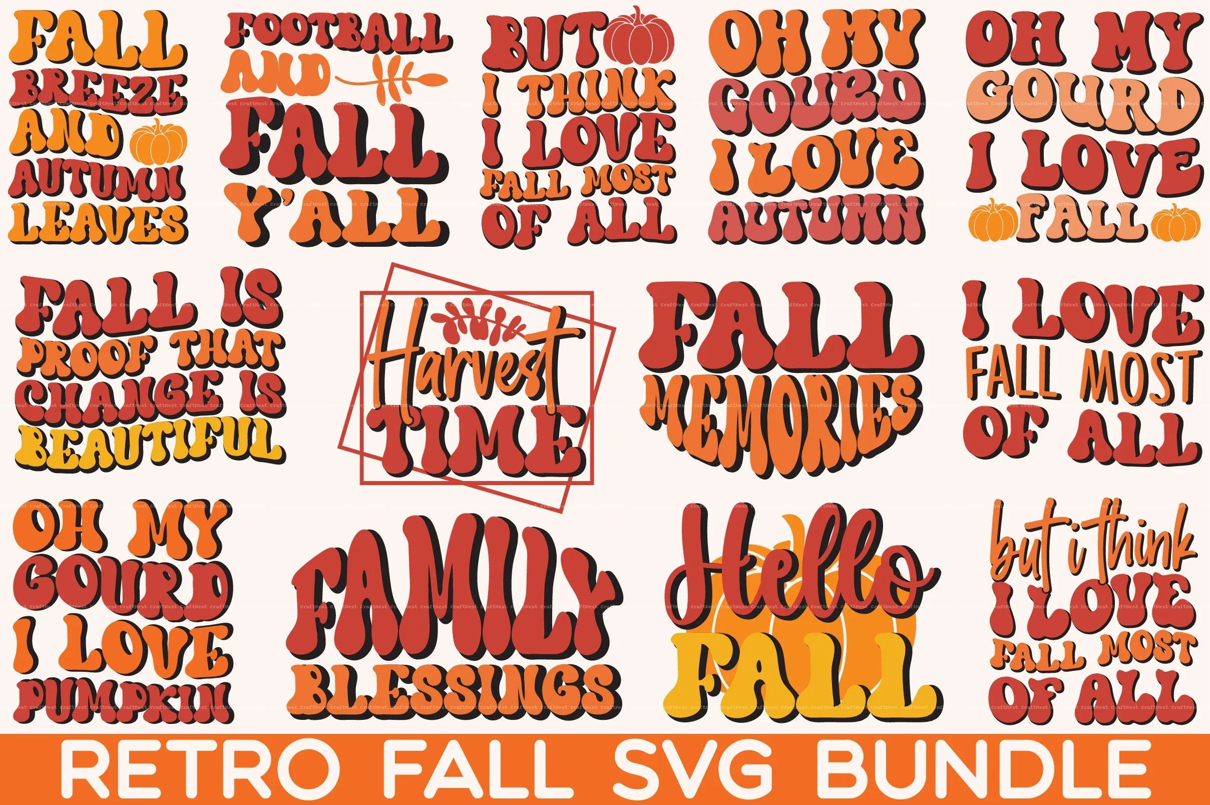 Retro Fall SVG Bundle