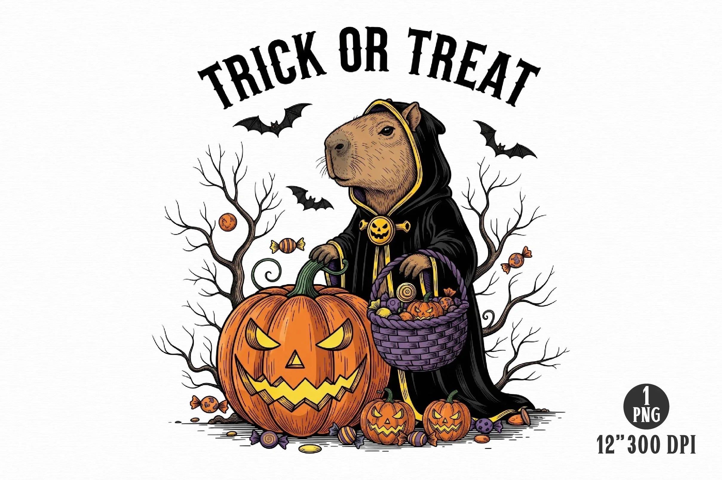 Halloween Capybara Clipart Bundle