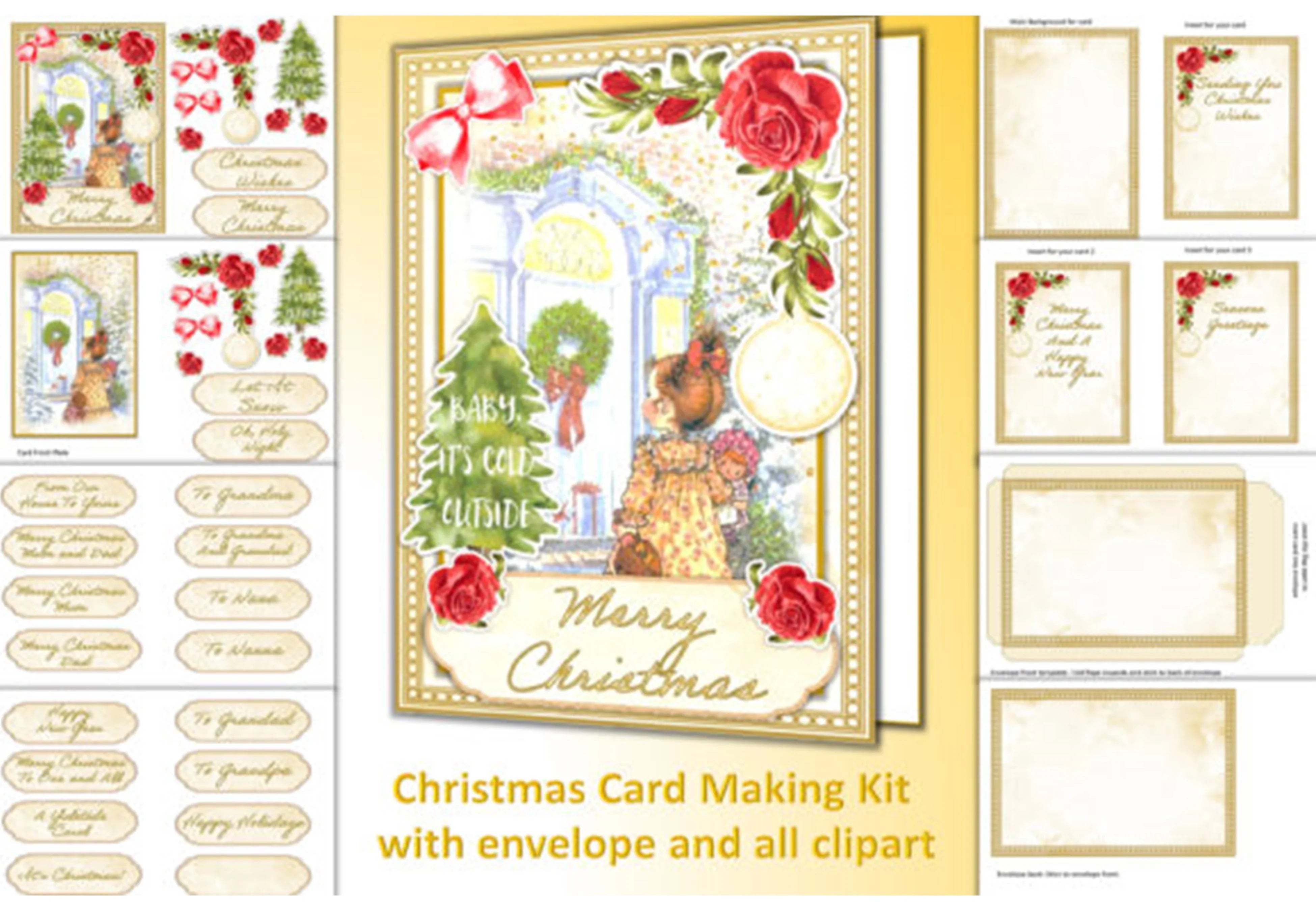 Christmas Card Making Clipart Bundle