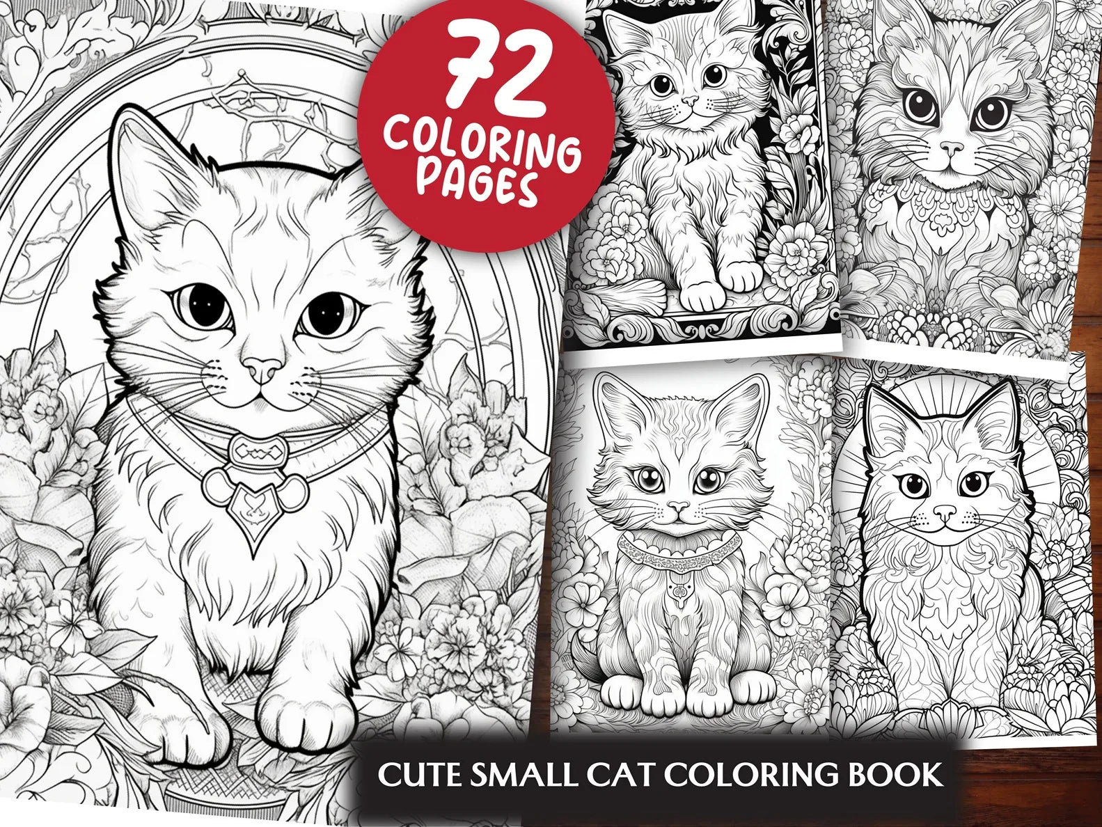 Cute Small Cat Coloring Book