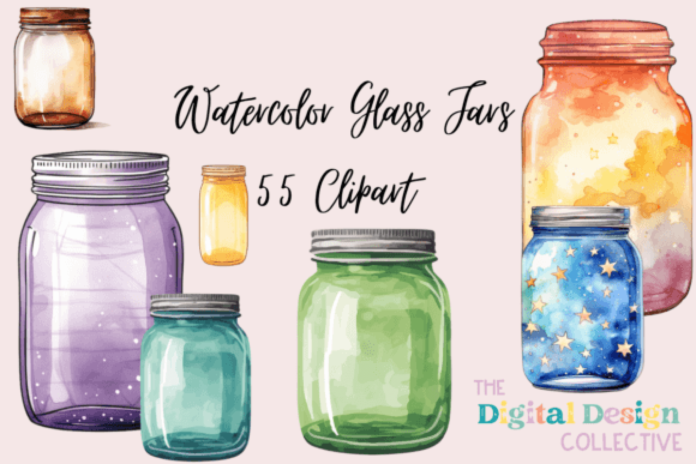 Glass Jars Clipart Bundle