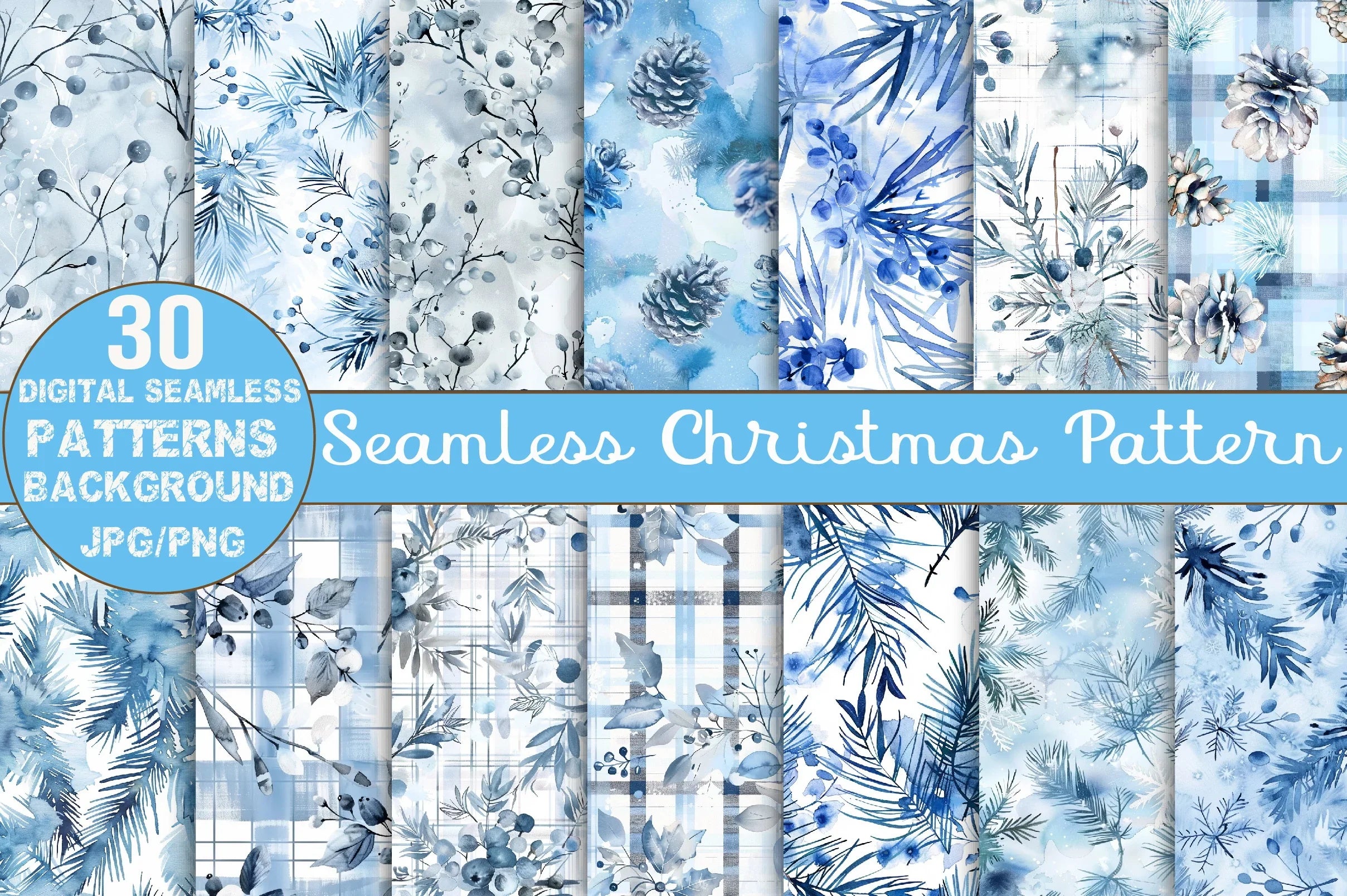 Christmas Pattern Set Clipart Bundle
