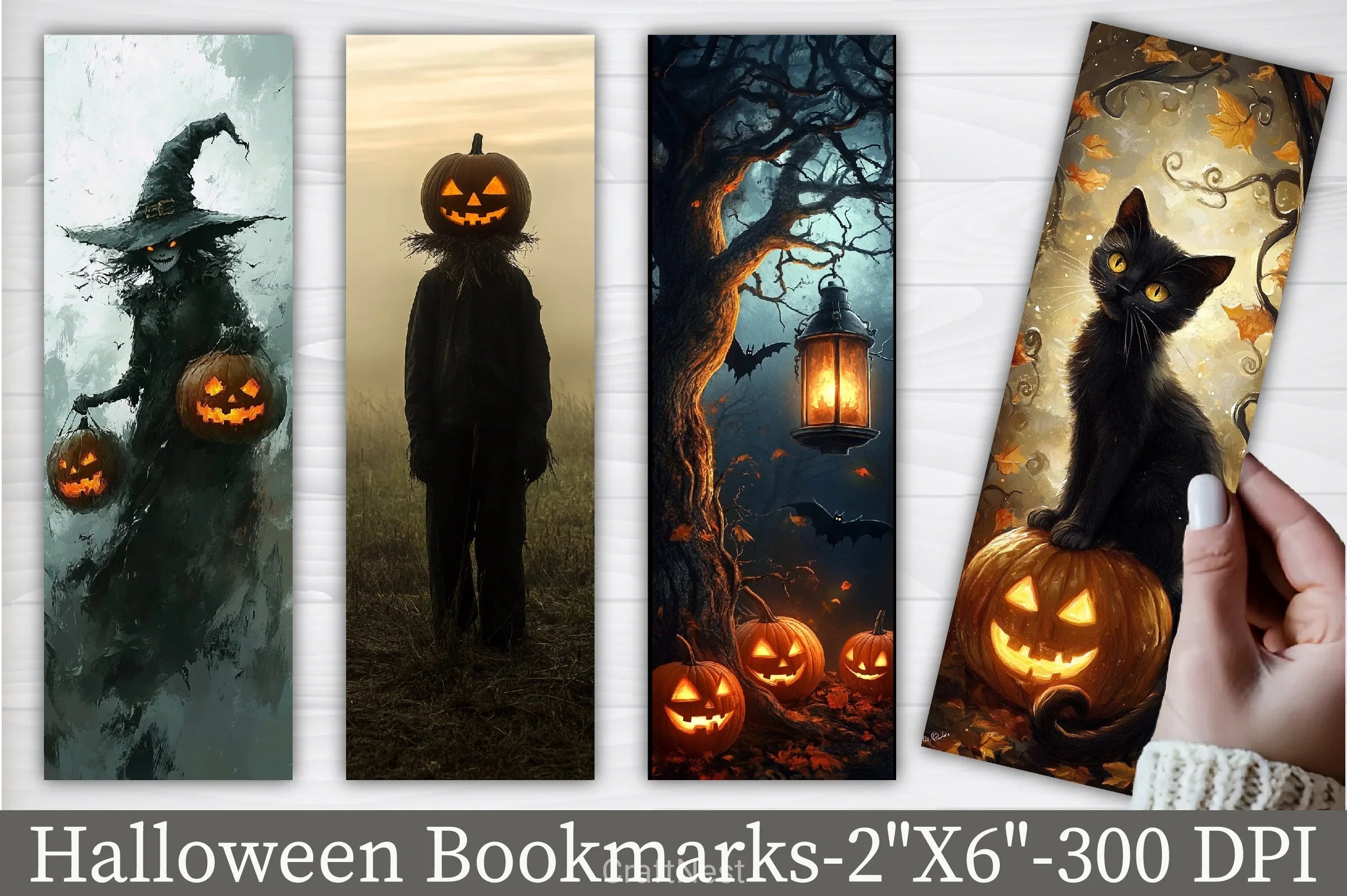 Vintage Spooky Halloween Bookmarks