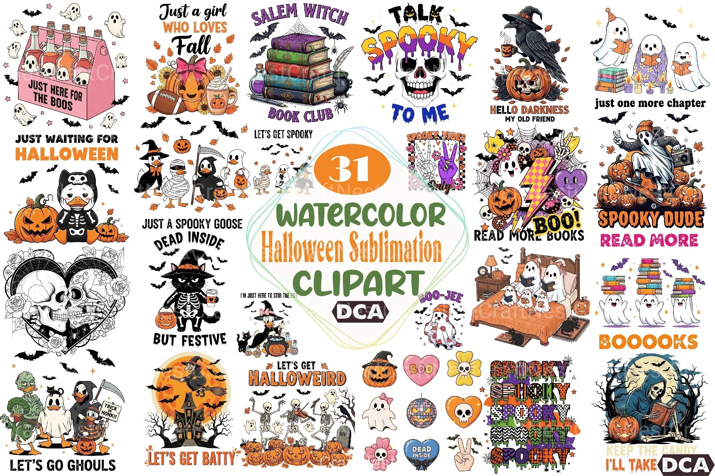 Funny Halloween Clipart Bundle