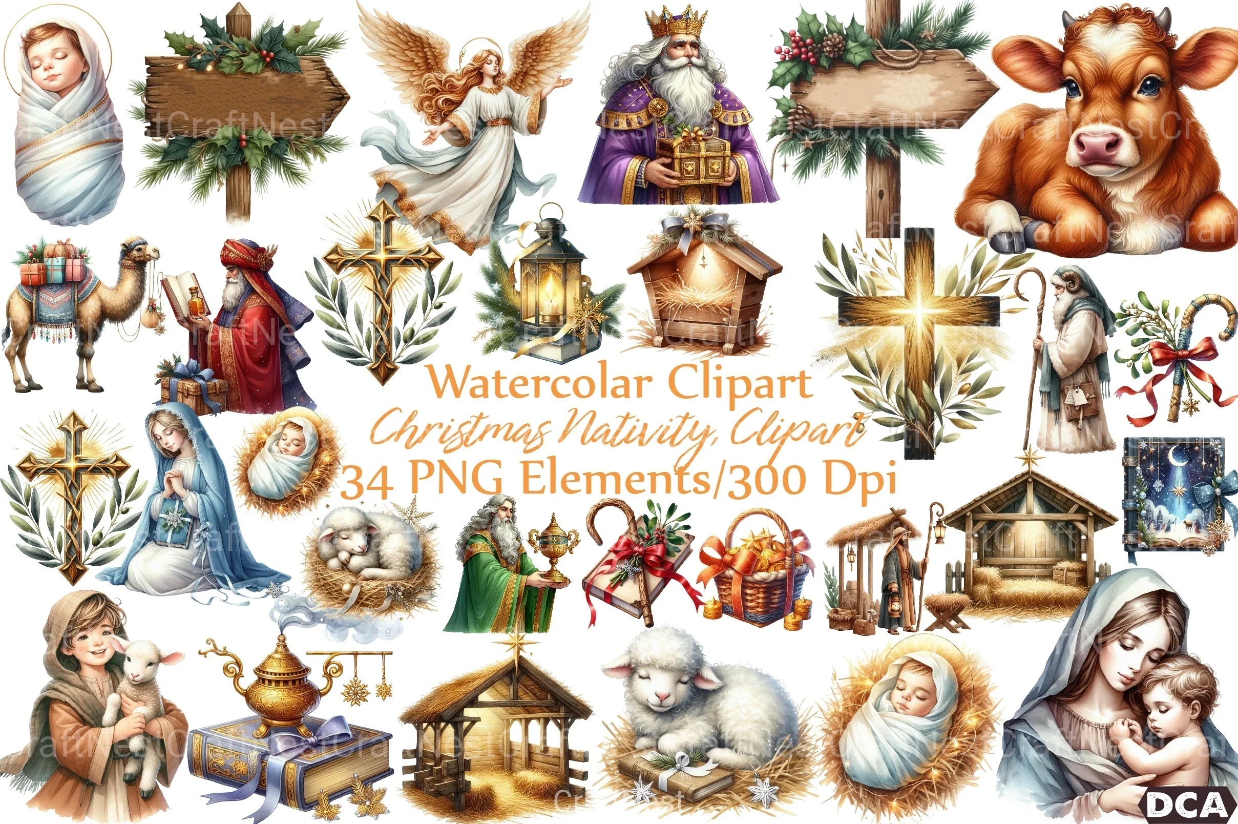 Christmas Nativity Clipart Bundle