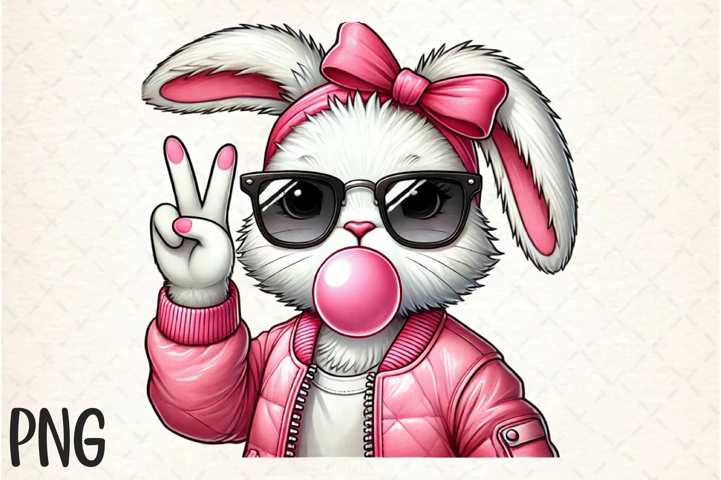 Retro Easter Bunny Bubble Clipart Bundle