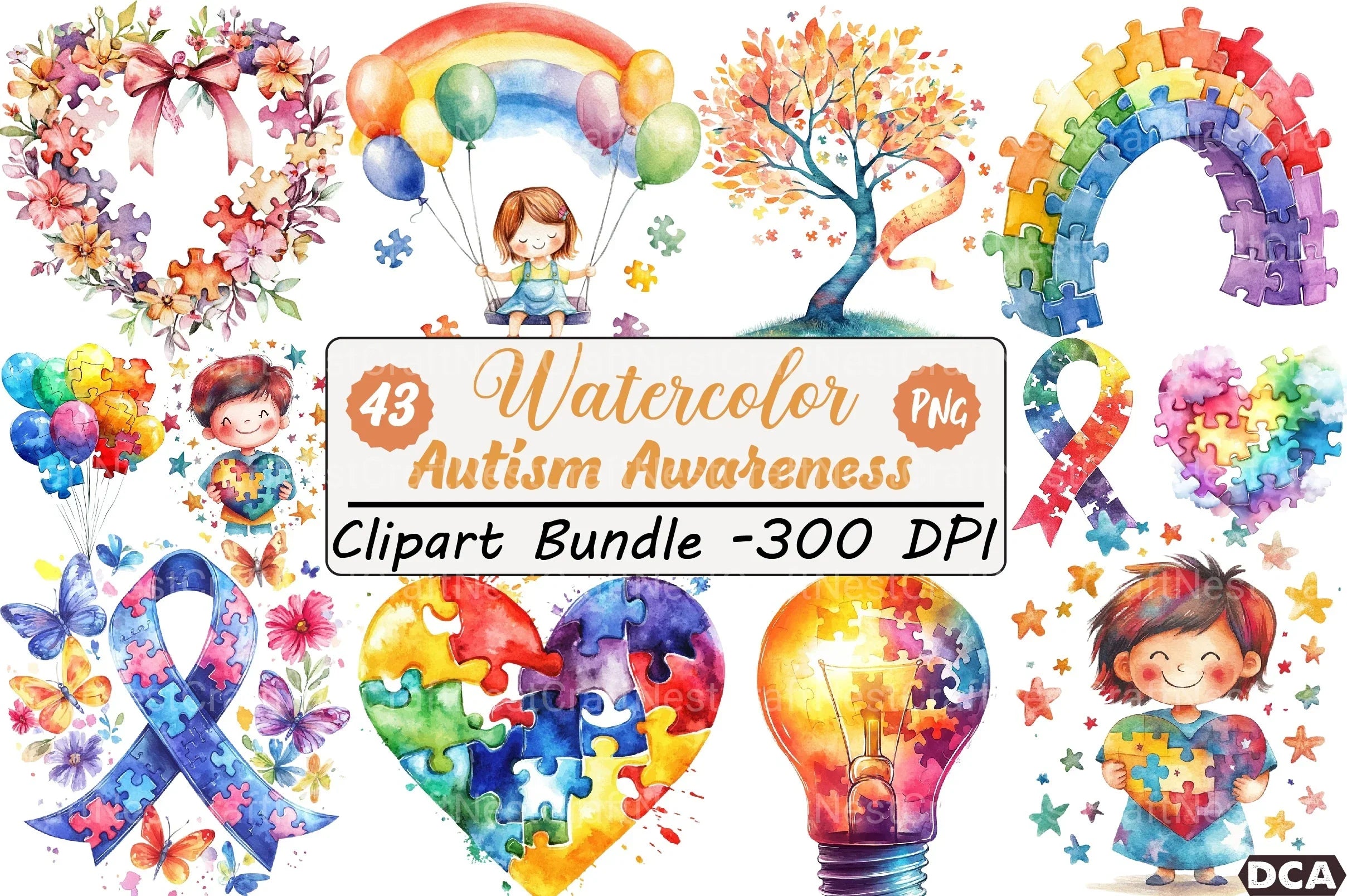 Autism Awareness Clipart Bundle
