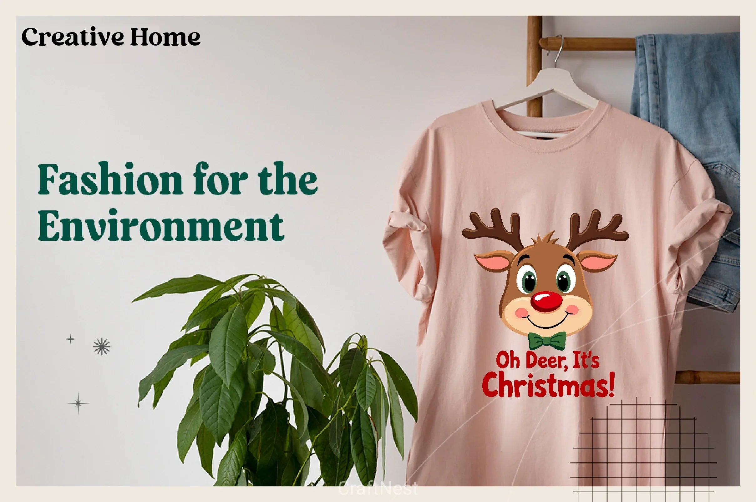 Festive Christmas Reindeer Clipart Bundle