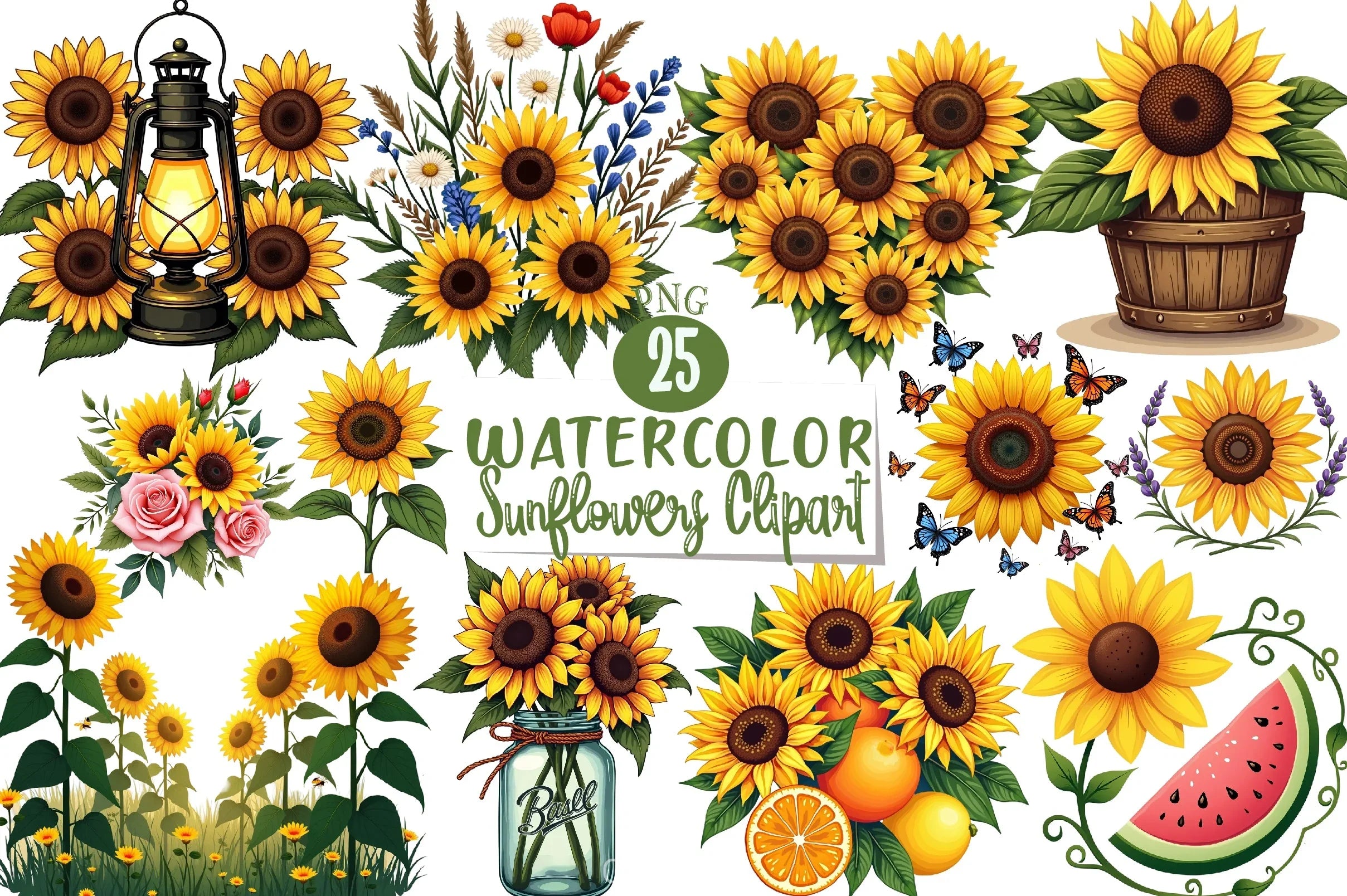 Sunflowers Clipart Bundle