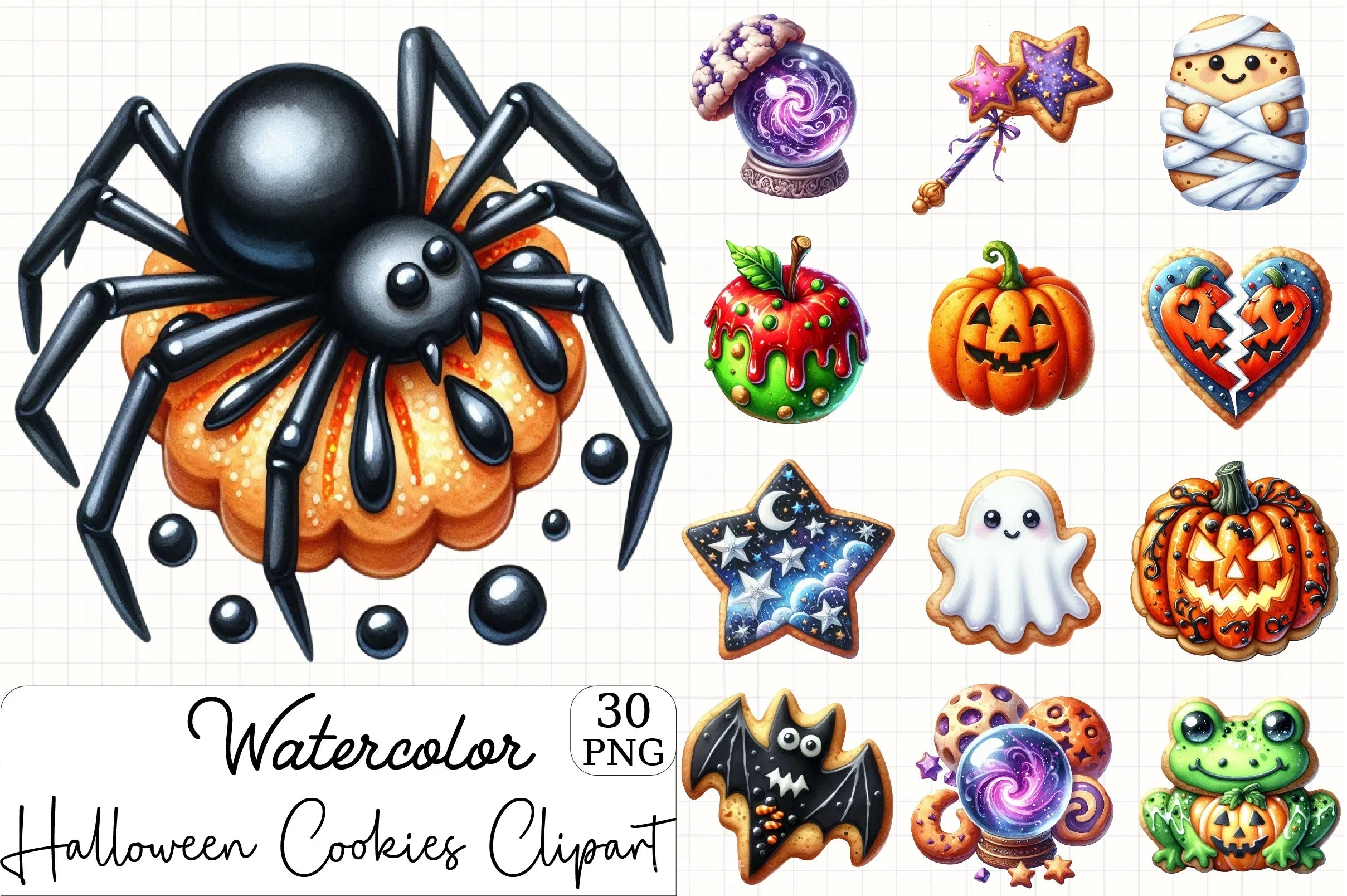 Halloween Cookies Clipart Bundle