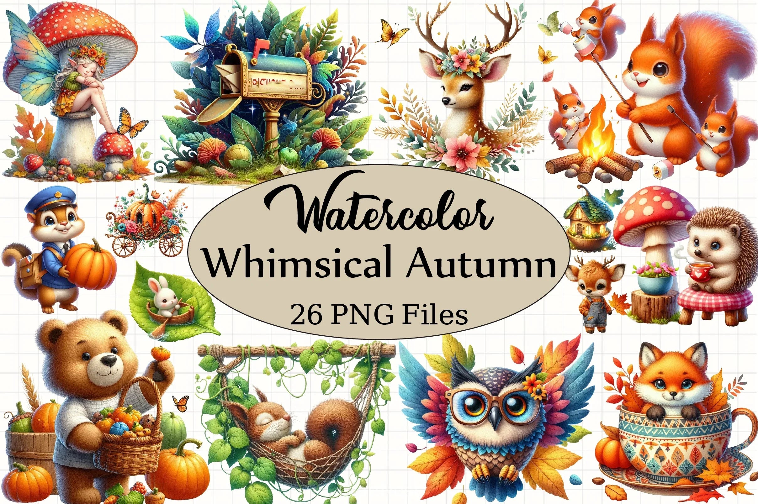 Whimsical Autumn Clipart Bundle