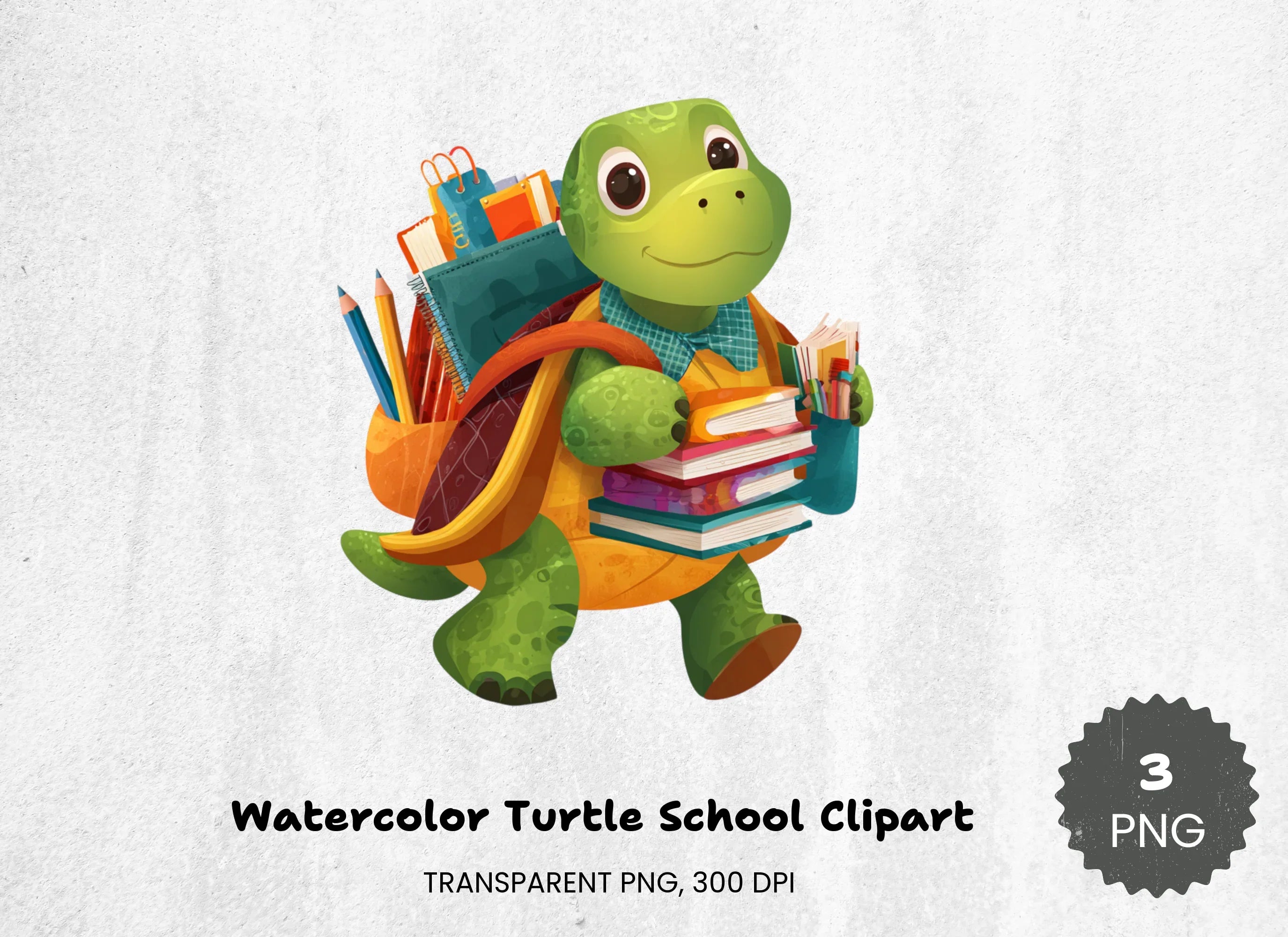 Turtle School Clipart Bundle