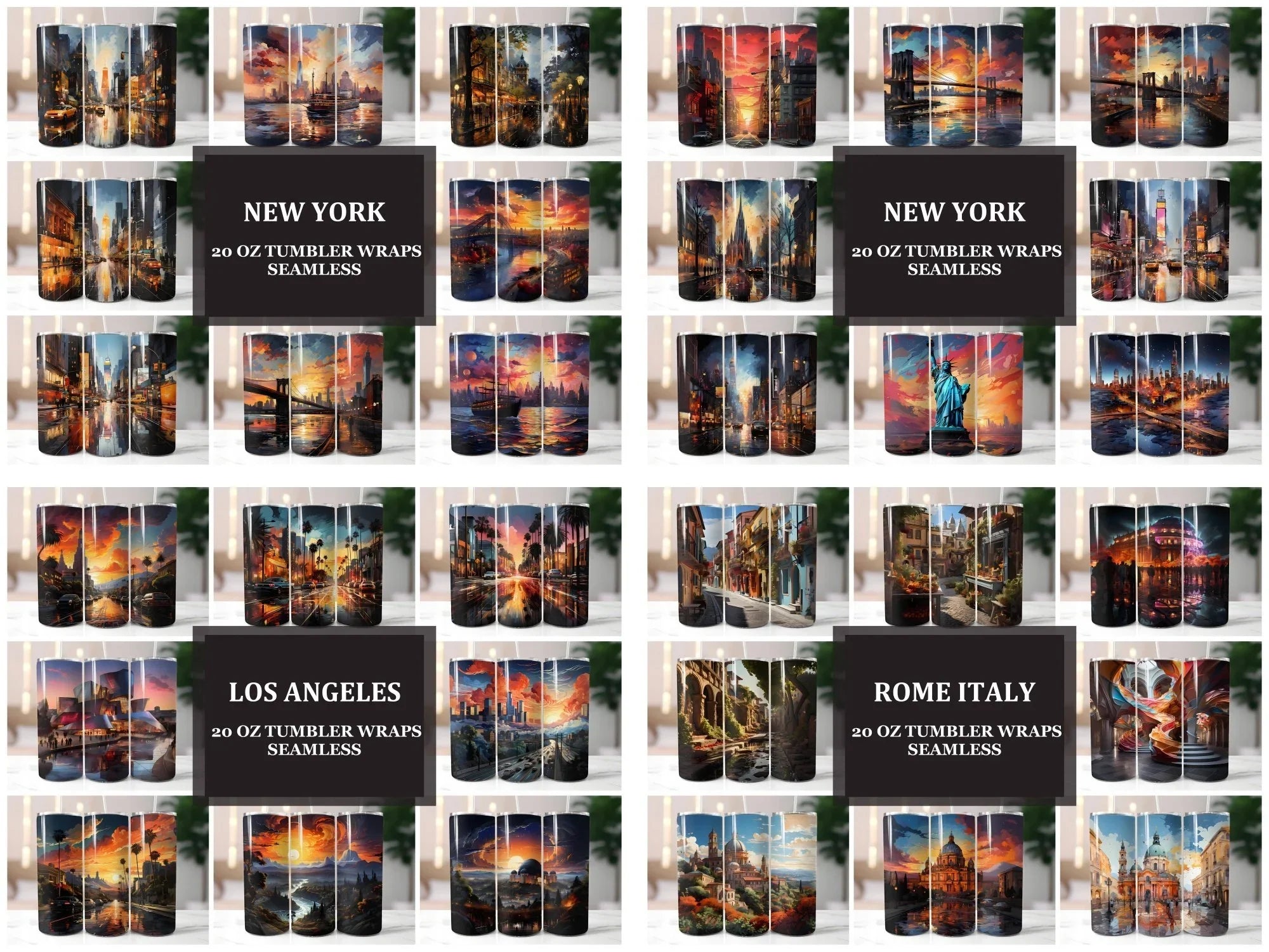 Travel Tumbler Wraps - Digital Crafting - Unlimited Downloads