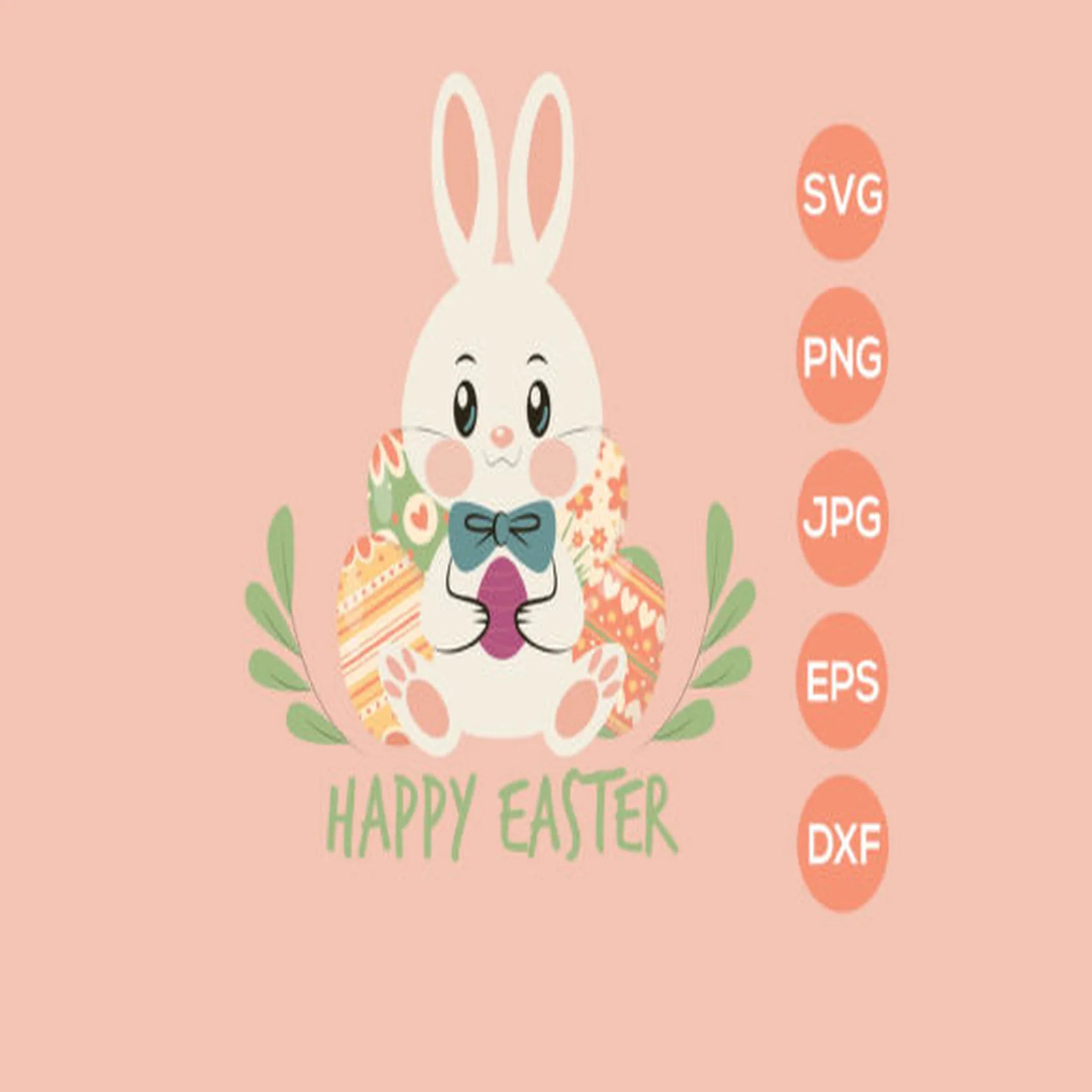 Happy Easter Bunny Face SVG