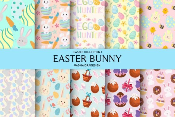 Easter Bunny Seamless Digital Paper