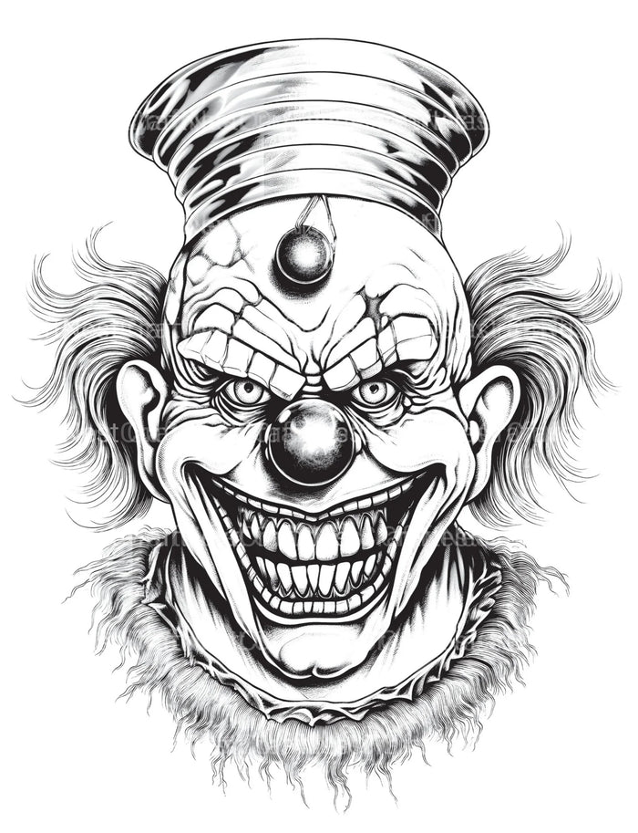 Evil Clowns Coloring Book