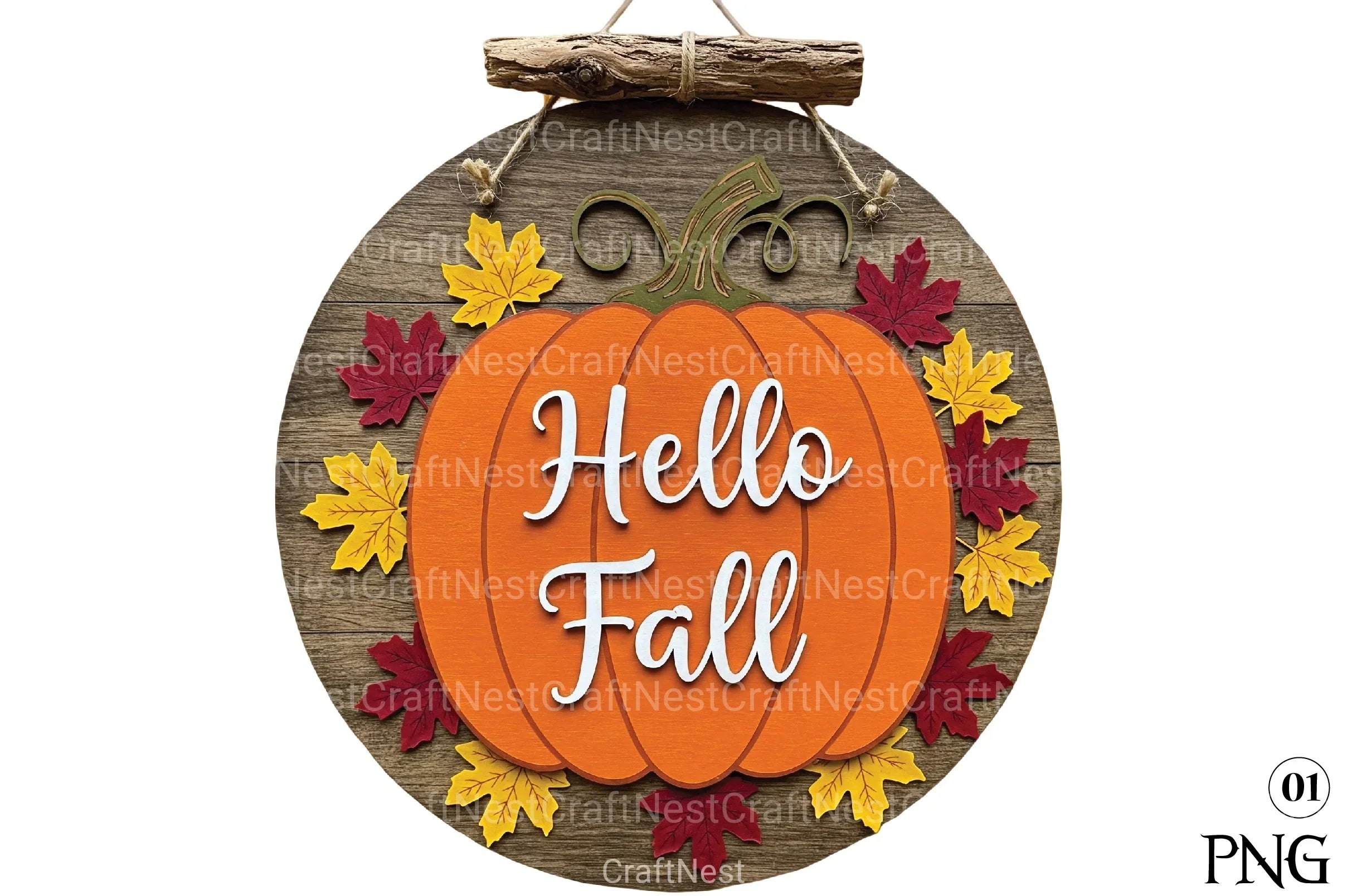 Hello Fall Door Hanger Clipart Bundle