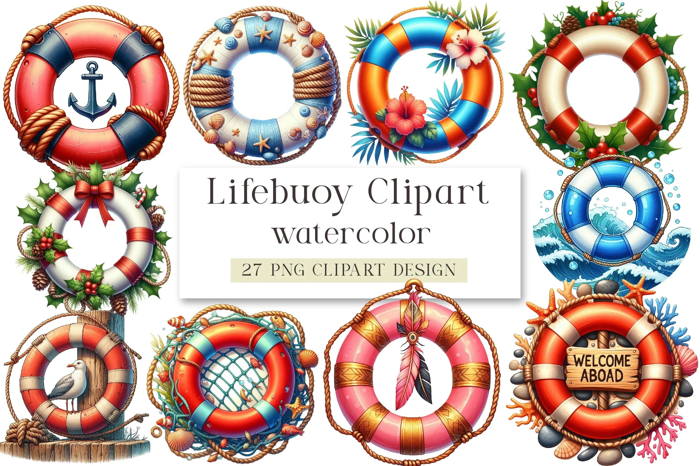 Lifebuoy Clipart Bundle