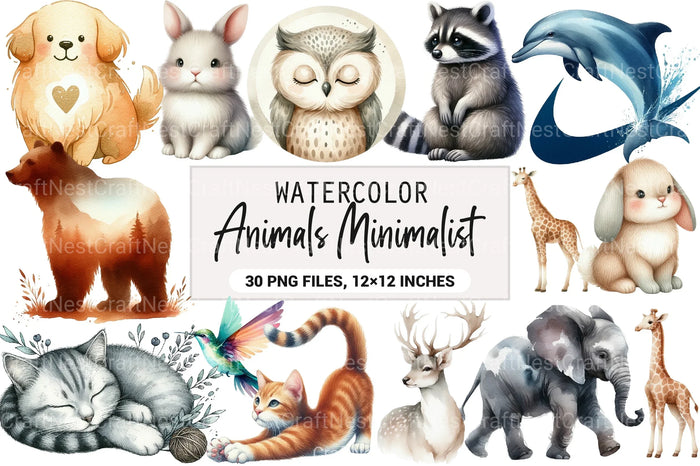 Minimalist Animal Clipart Bundle