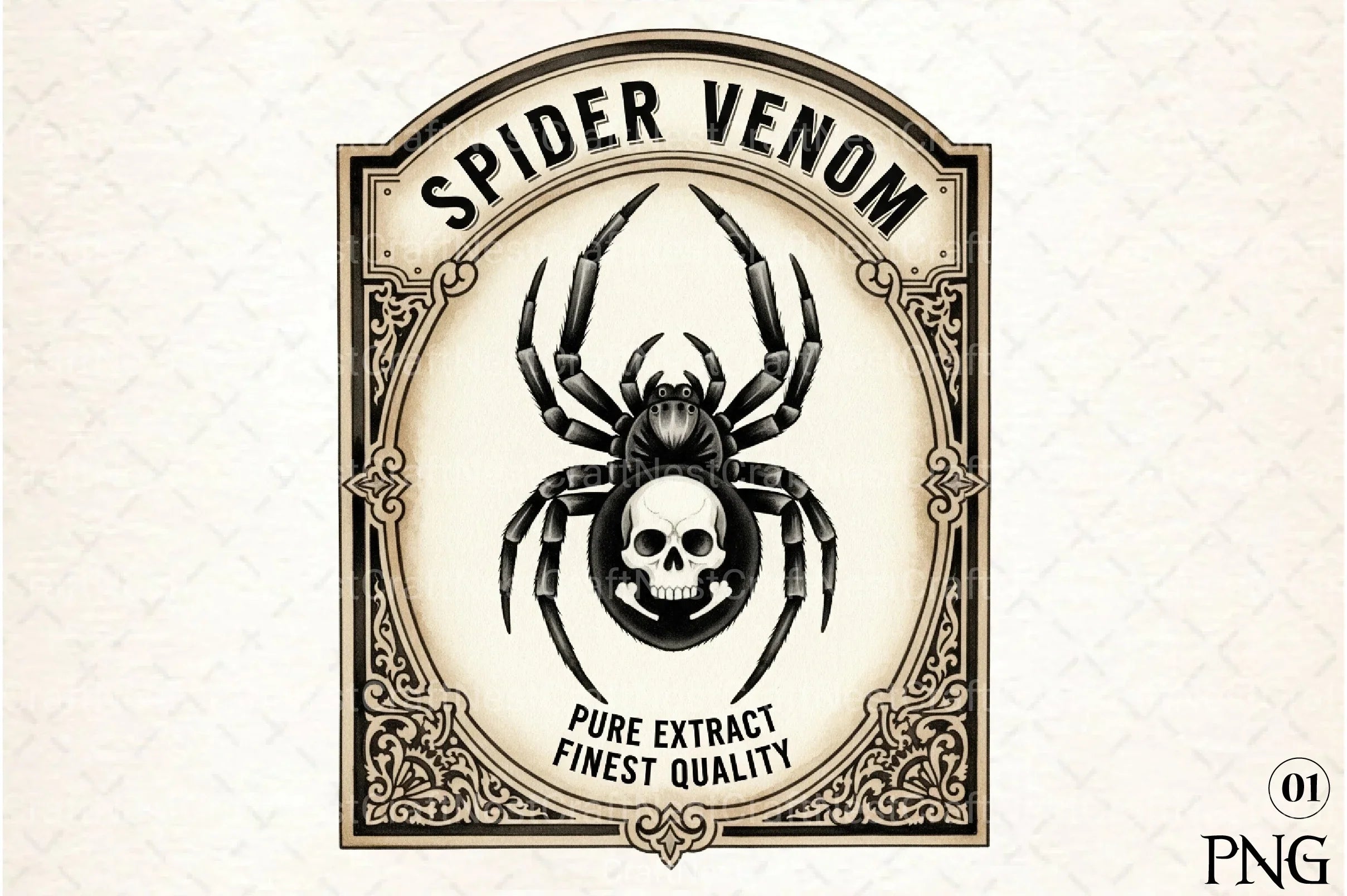 Vintage Halloween Potion Labels Clipart Bundle 12