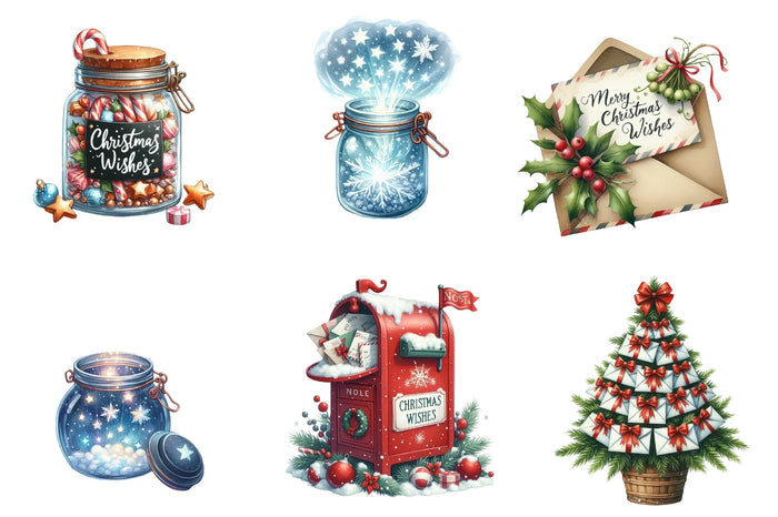 Christmas Wishes Clipart Bundle