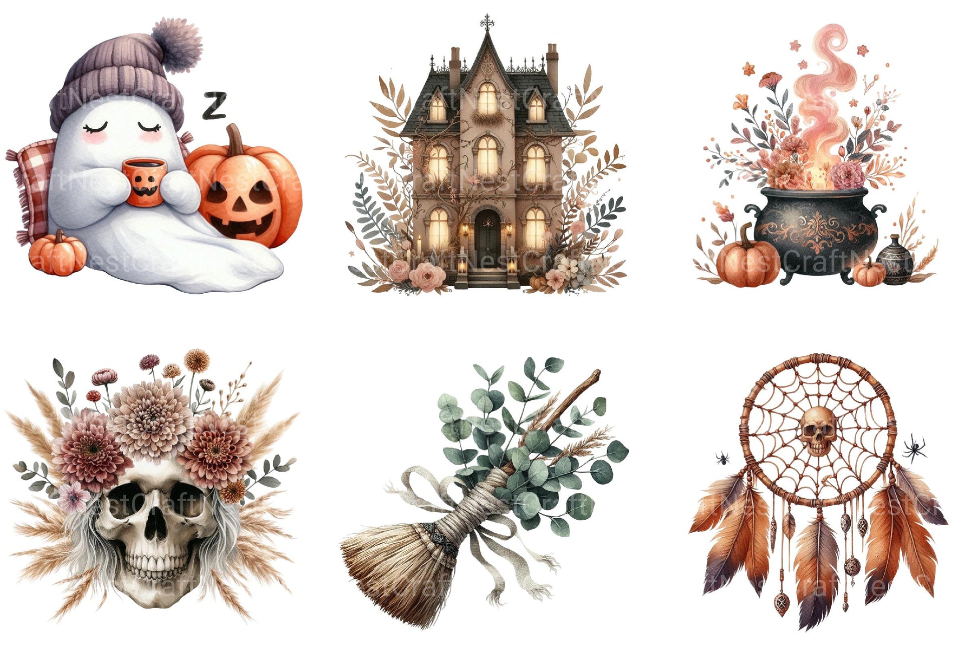 Boho Halloween Clipart