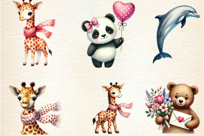 Valentine Animal Clipart Bundle
