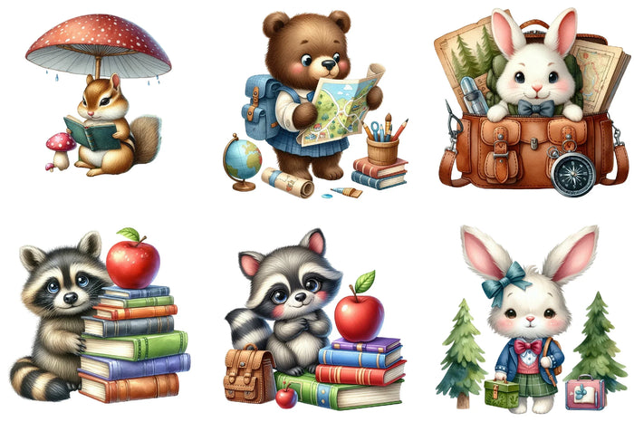 Woodland Animal Student Clipart Bundle