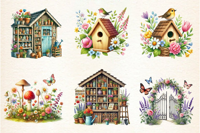 Spring Garden Clipart Bundle