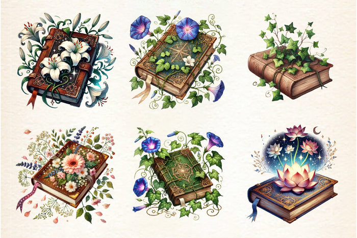 Flower Book Clipart Bundle