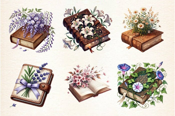Flower Book Clipart Bundle