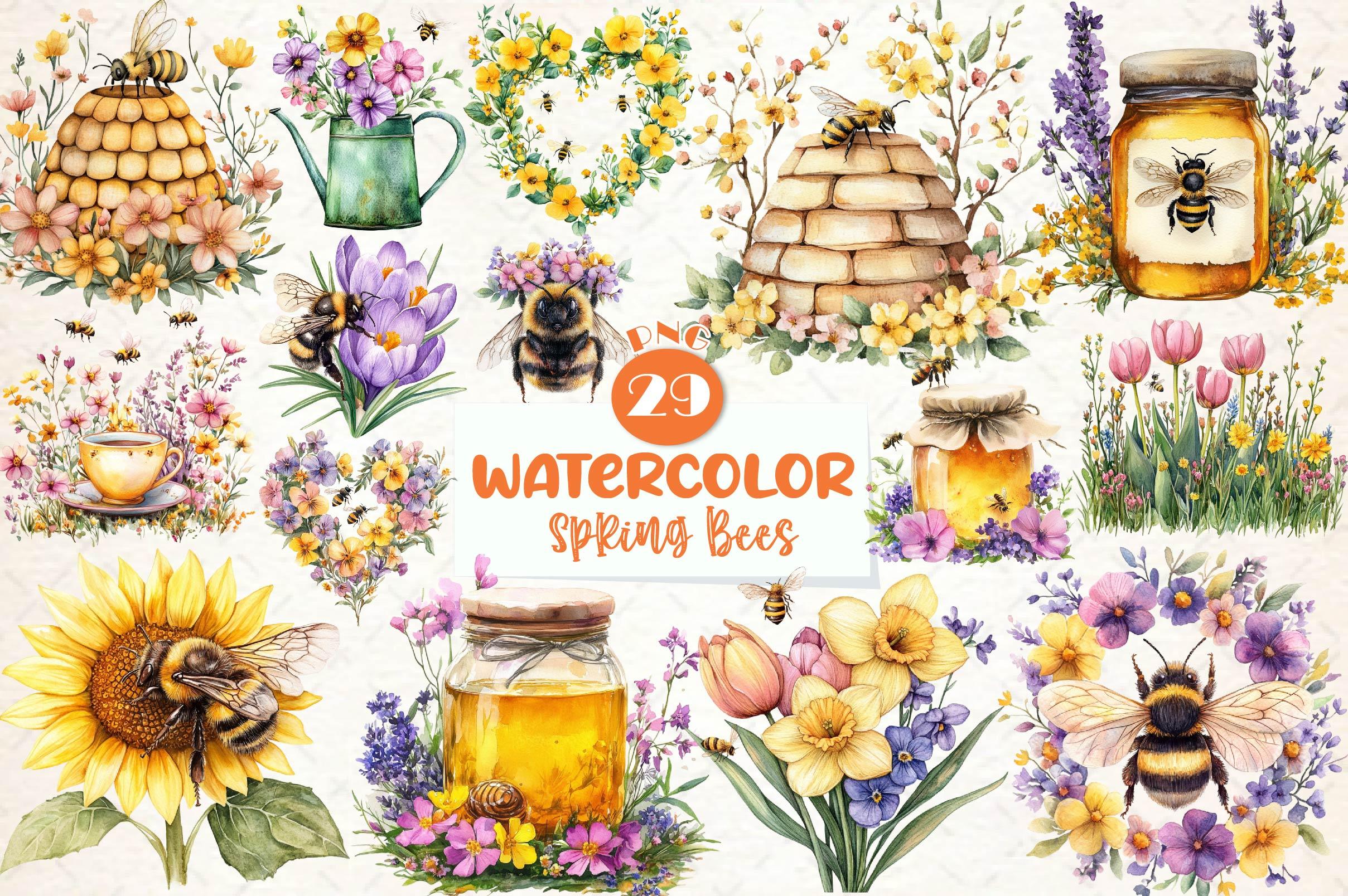 Spring Bees Clipart Bundle