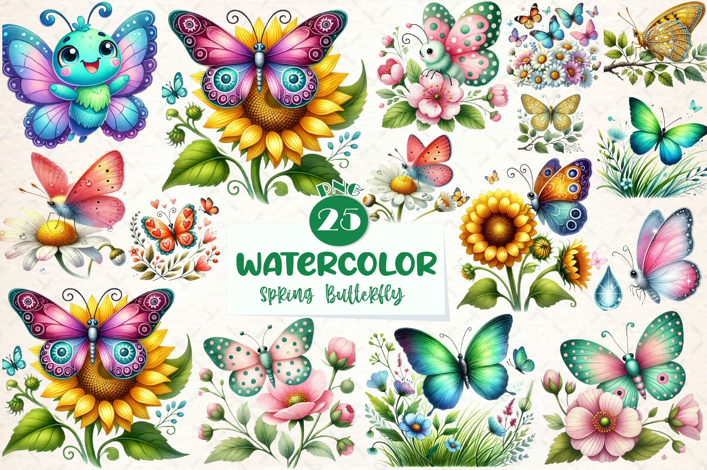 Spring Butterfly Clip Art Clipart Bundle