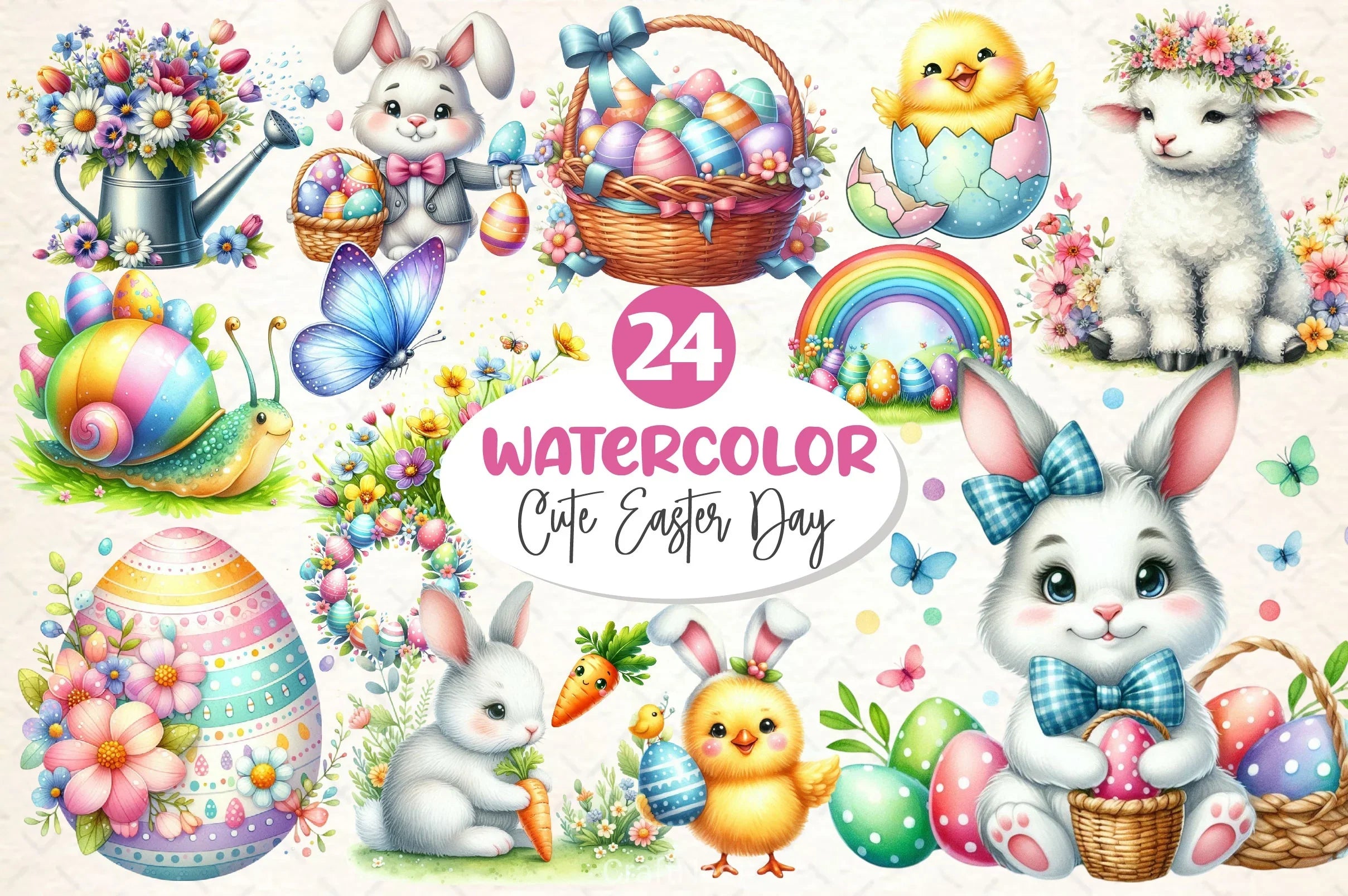 Cute Easter Day Clipart Bundle