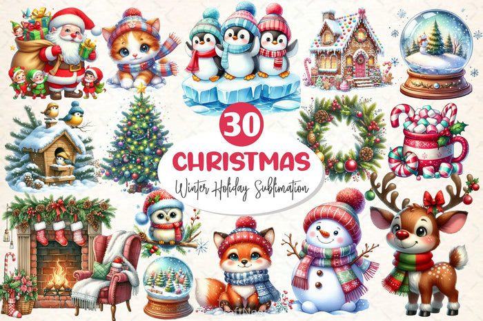 Winter Holiday Clipart Bundle