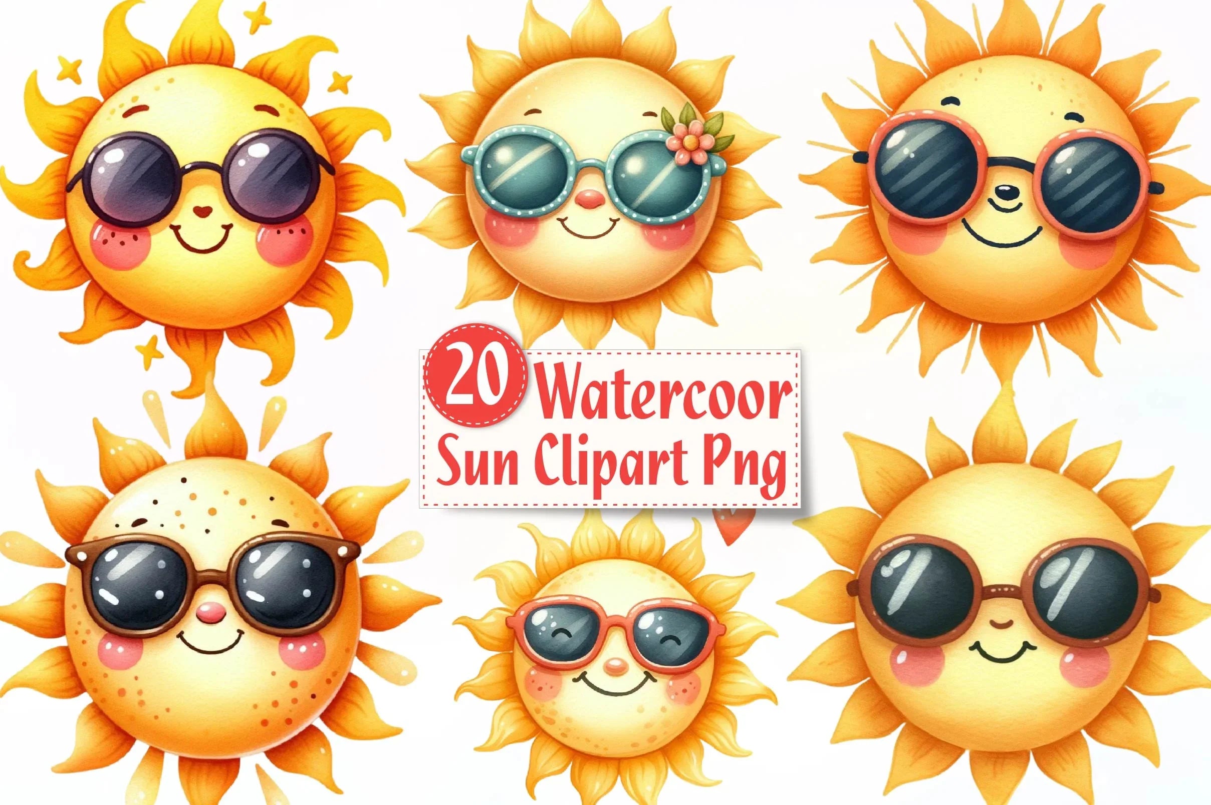 Sun Summer Clipart Bundle